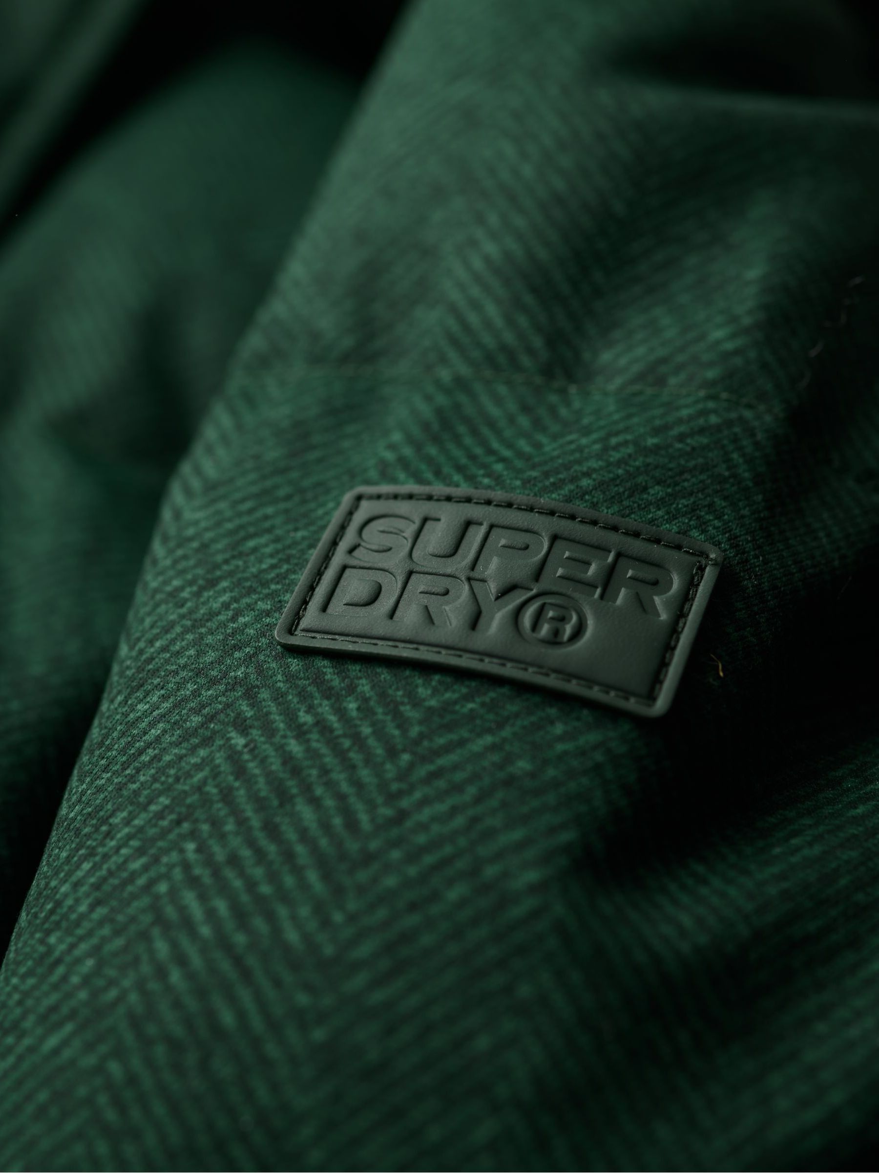 Buy Superdry Enamel Green Tweed Longline Puffer Jacket from the Next UK ...