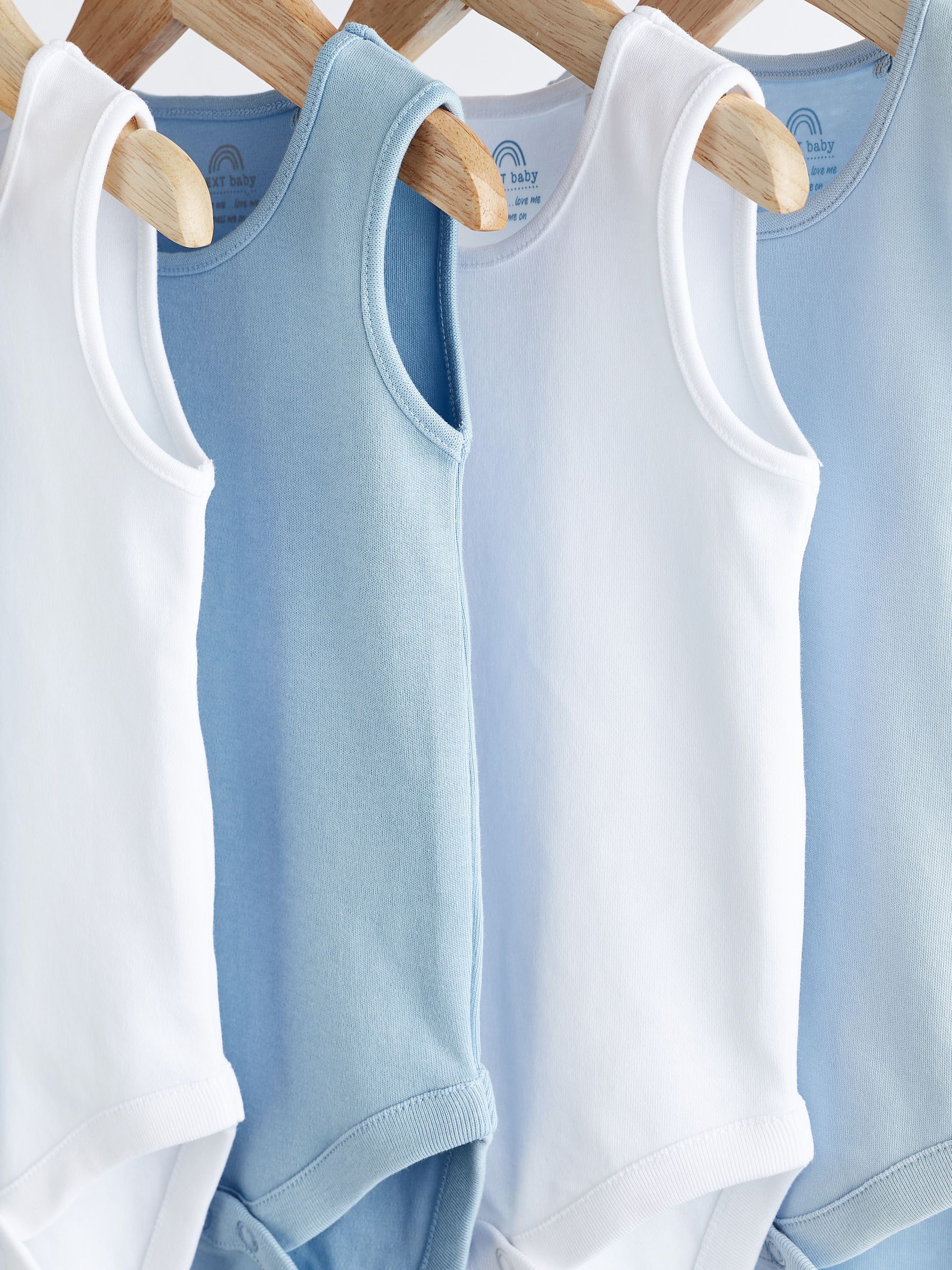 Buy Blue 5 Pack Baby Vest Bodysuits from the Next UK online shop