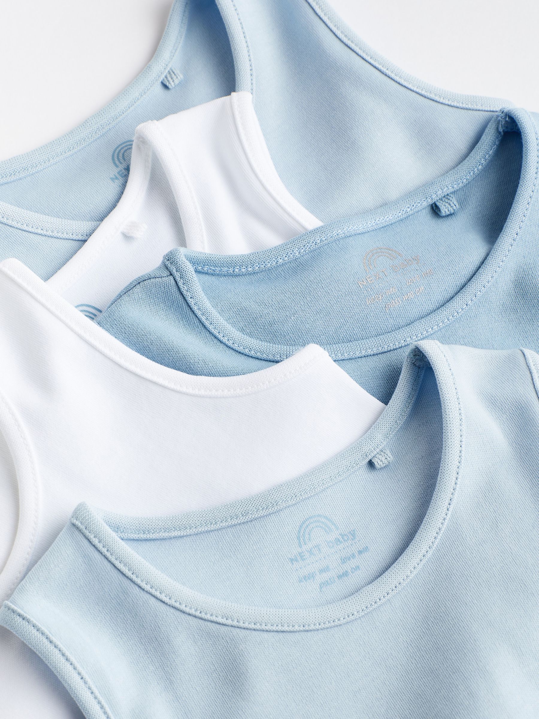 Buy Blue 5 Pack Baby Vest Bodysuits from the Next UK online shop
