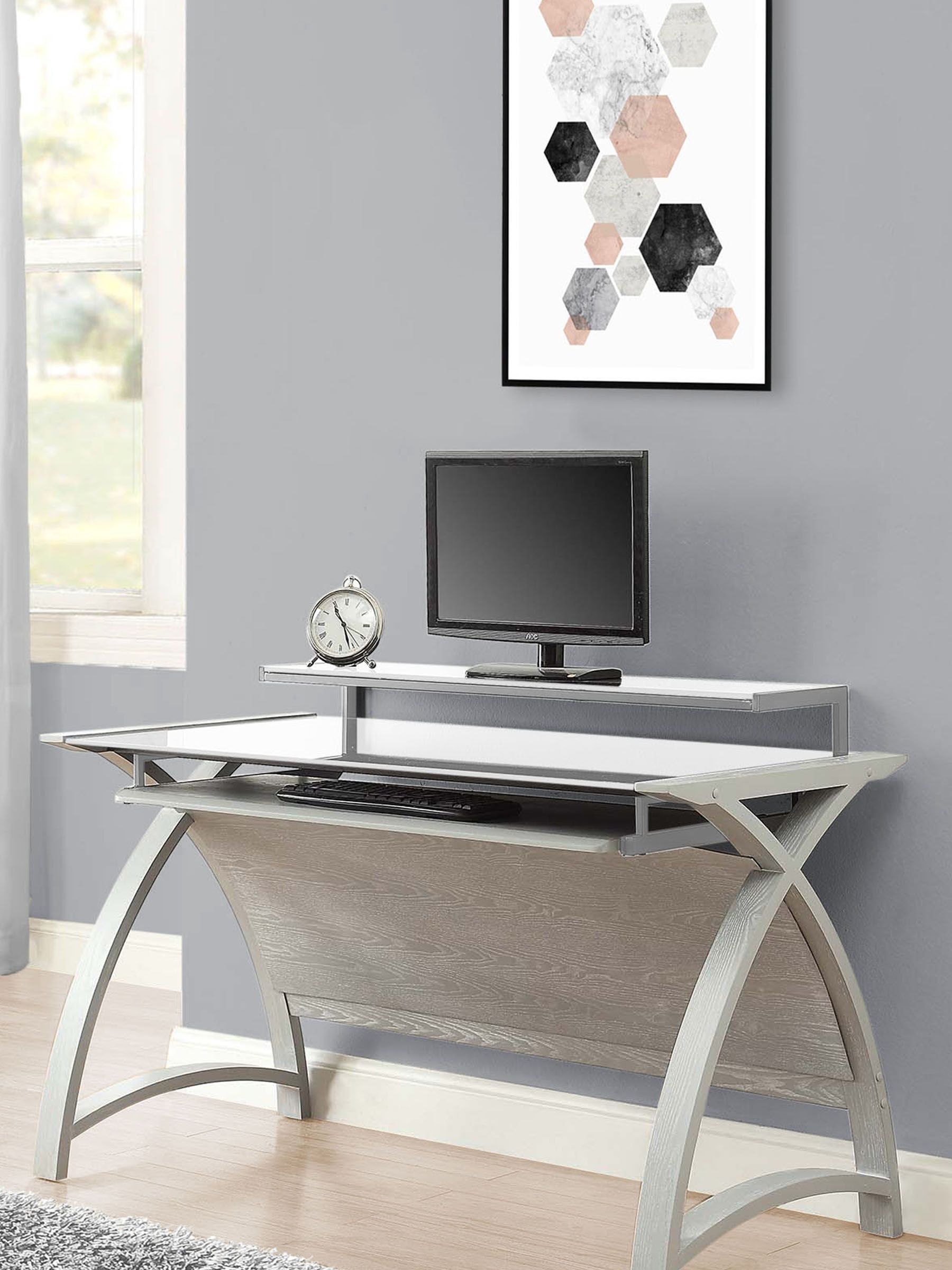Buy Jual Grey Helsinki Wooden Computer Desk from the Next UK online shop