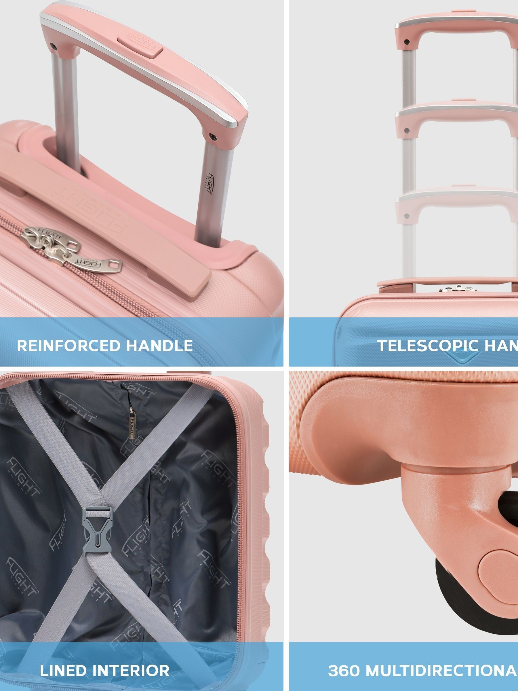 Buy Flight Knight Lightweight 4 Wheel ABS Hard Case Cabin Carry On Hand ...