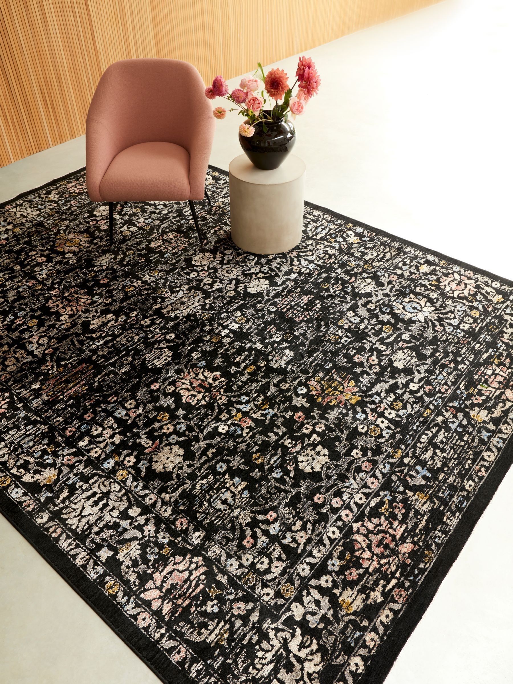Buy Asiatic Rugs Black Sovereign Vintage Floral Rug from the Next UK ...
