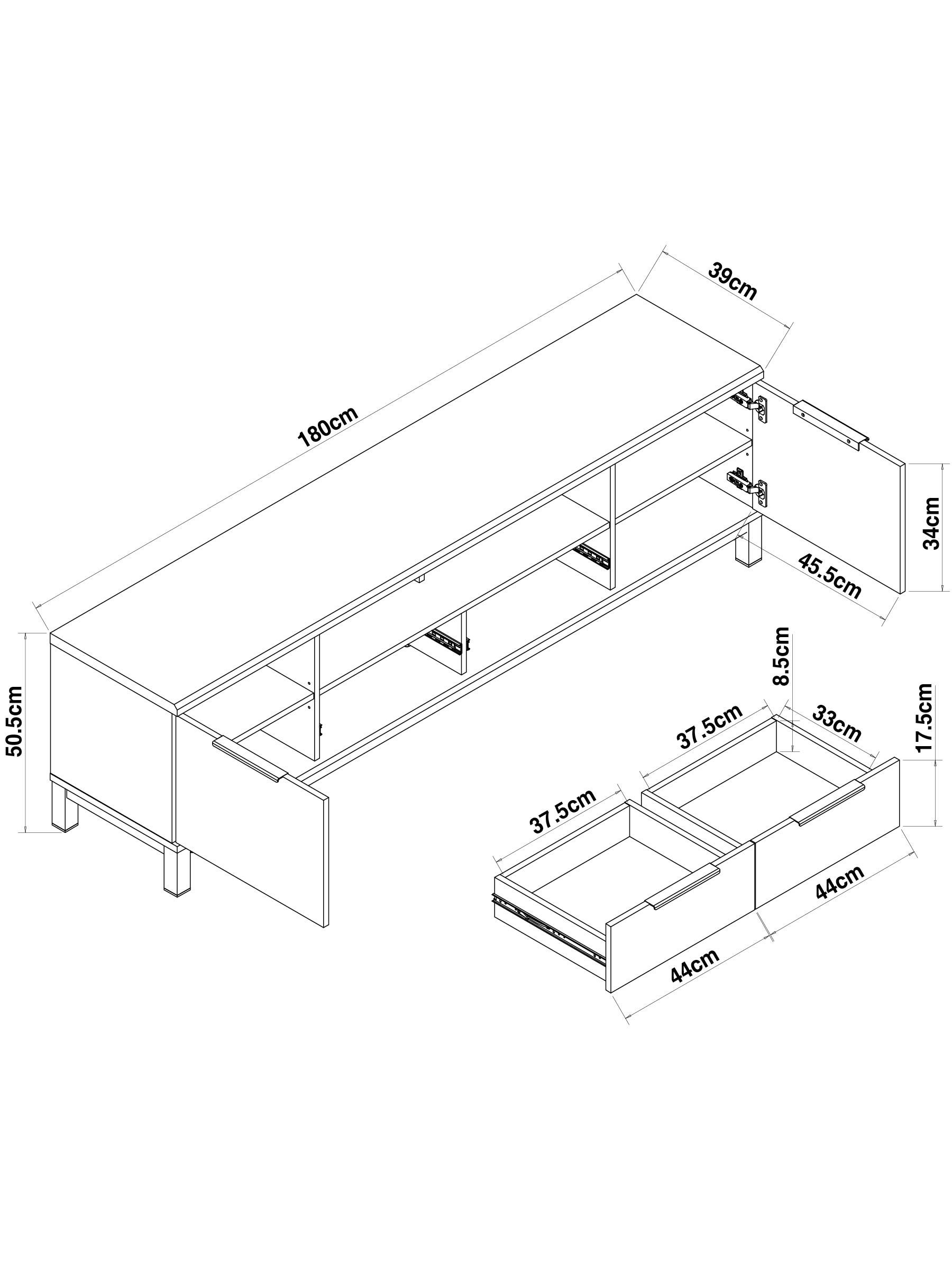 Buy White Bronx Up to 80 inch Oak Effect Slim TV Unit from the Next UK ...