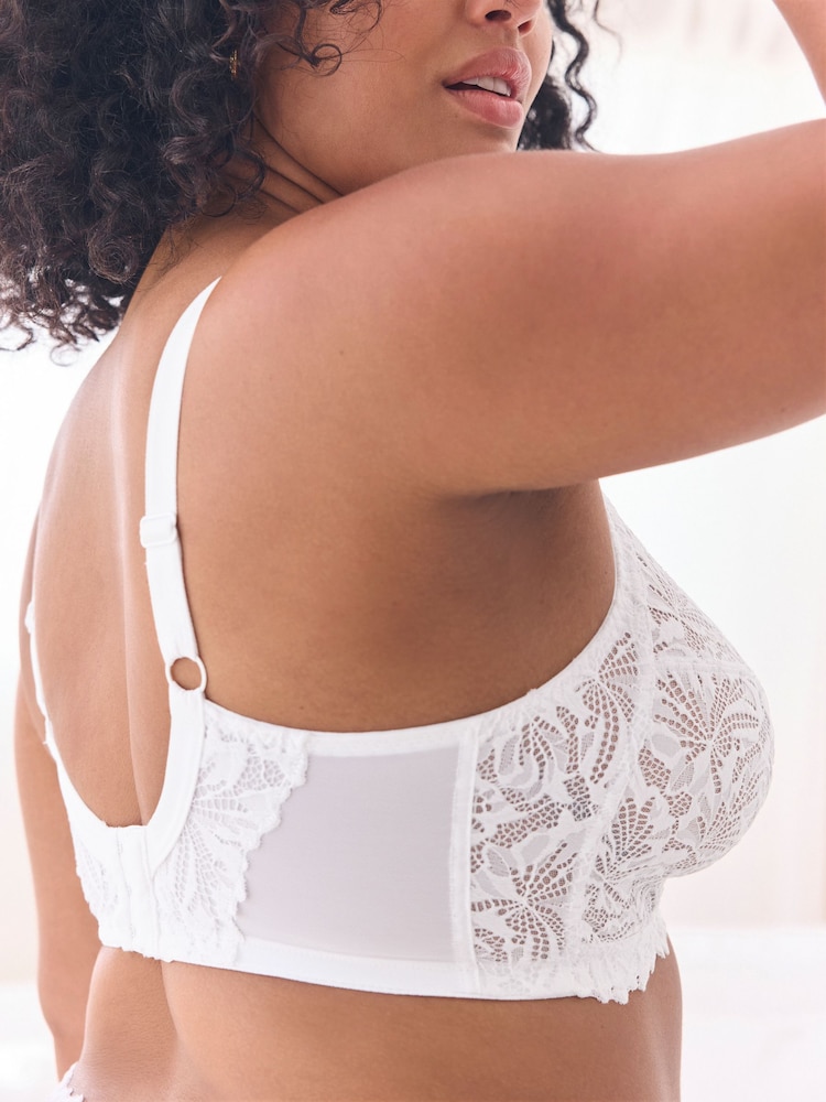 Buy White Total Support Non Pad Non Wire Full Cup Lace Ultimate Comfort ...