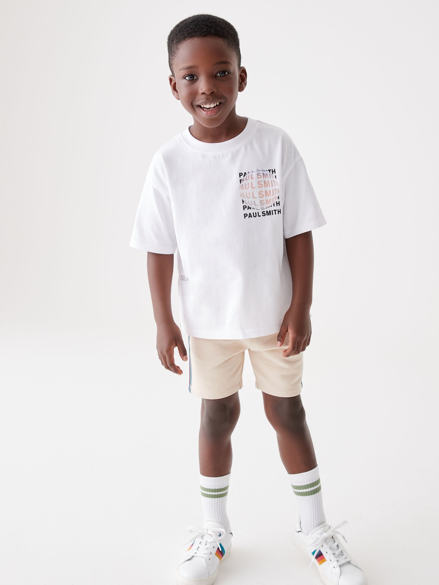 Buy Paul Smith Junior Boys Oversized Short Sleeve Iconic Print T-Shirt ...
