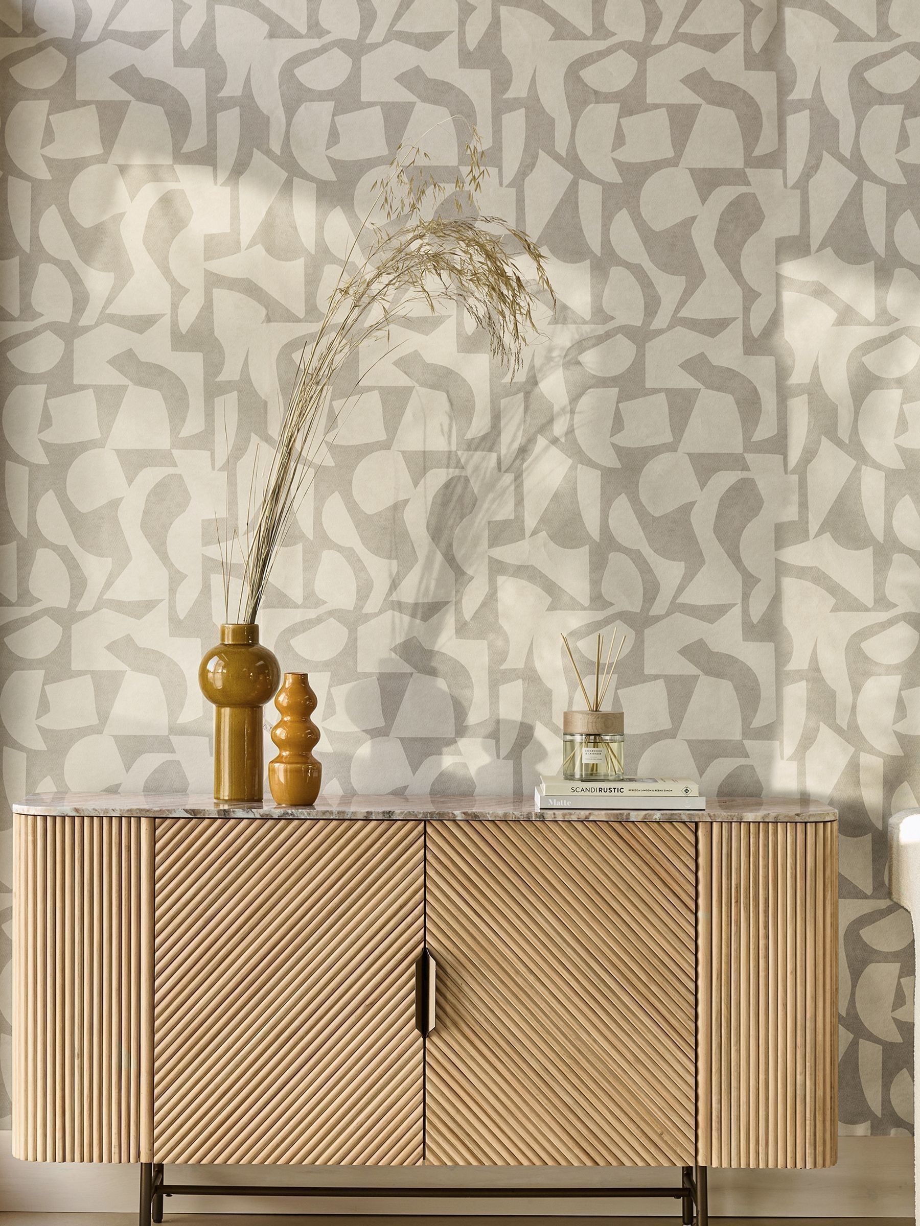 Buy Natural Soft Minimal Geo A4 Wallpaper Sample from the Next UK ...