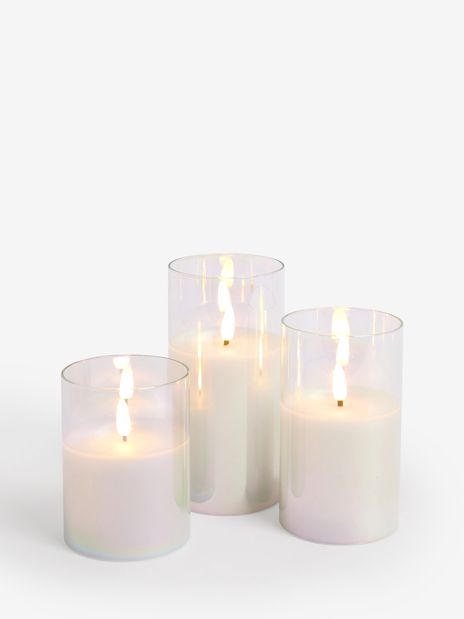 Buy Set of 3 Iridescent Glass LED Candles from the Next UK online shop