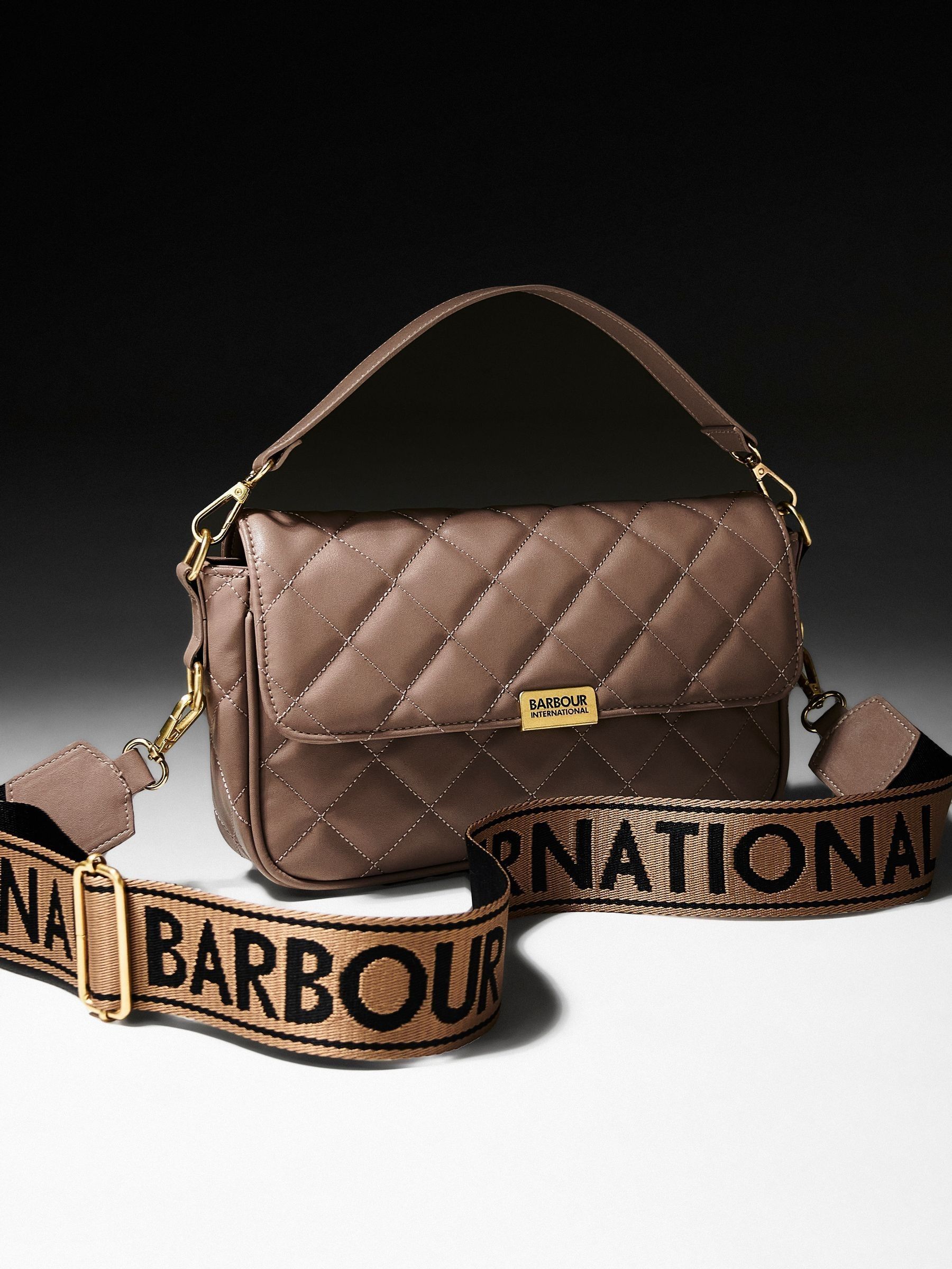 Buy Barbour® International Brown Quilted Soho Crossbody Bag With Strap ...
