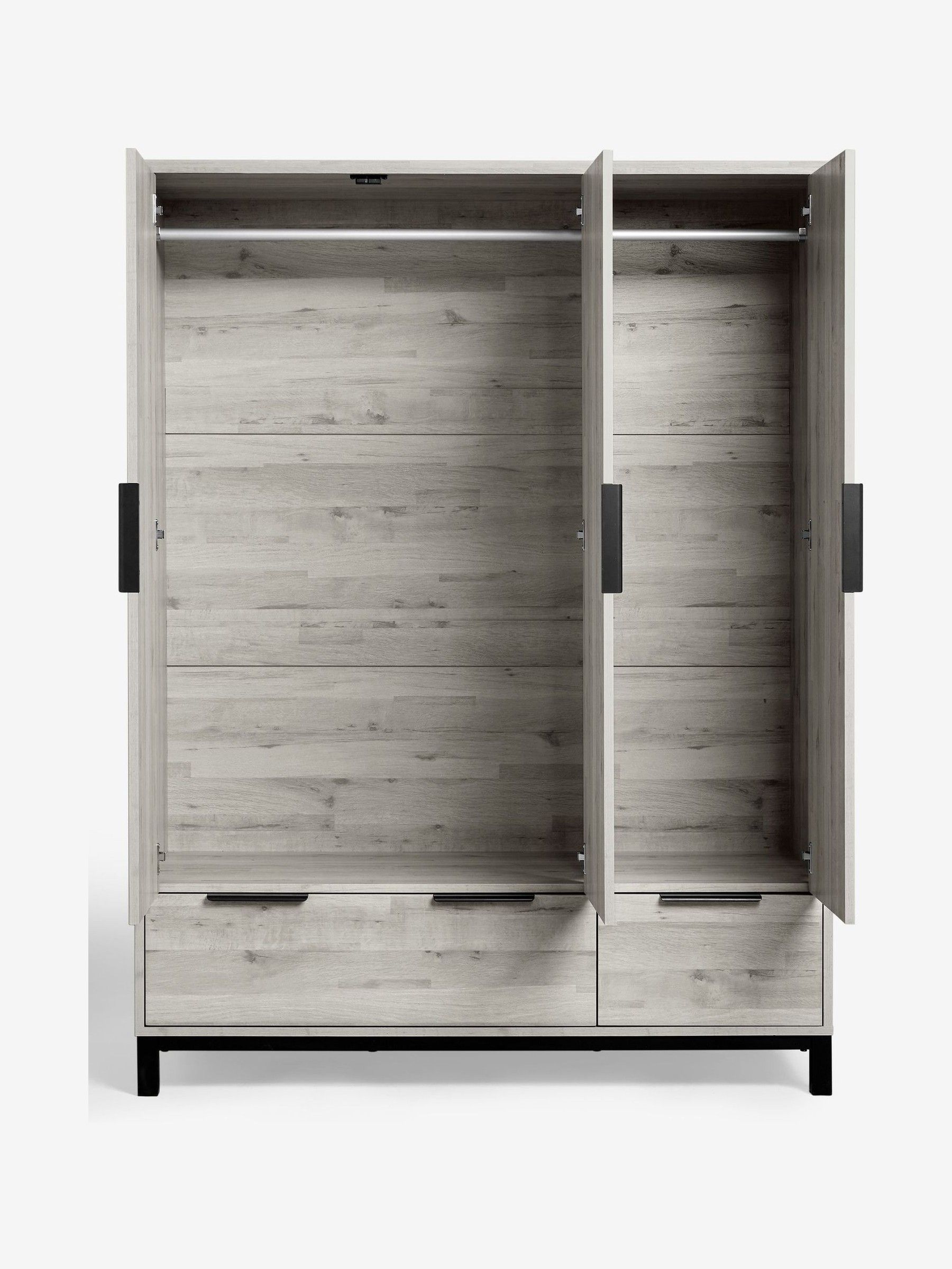 Buy Grey Bronx Oak Effect Triple, 2 Drawers Wardrobe from the Next UK ...