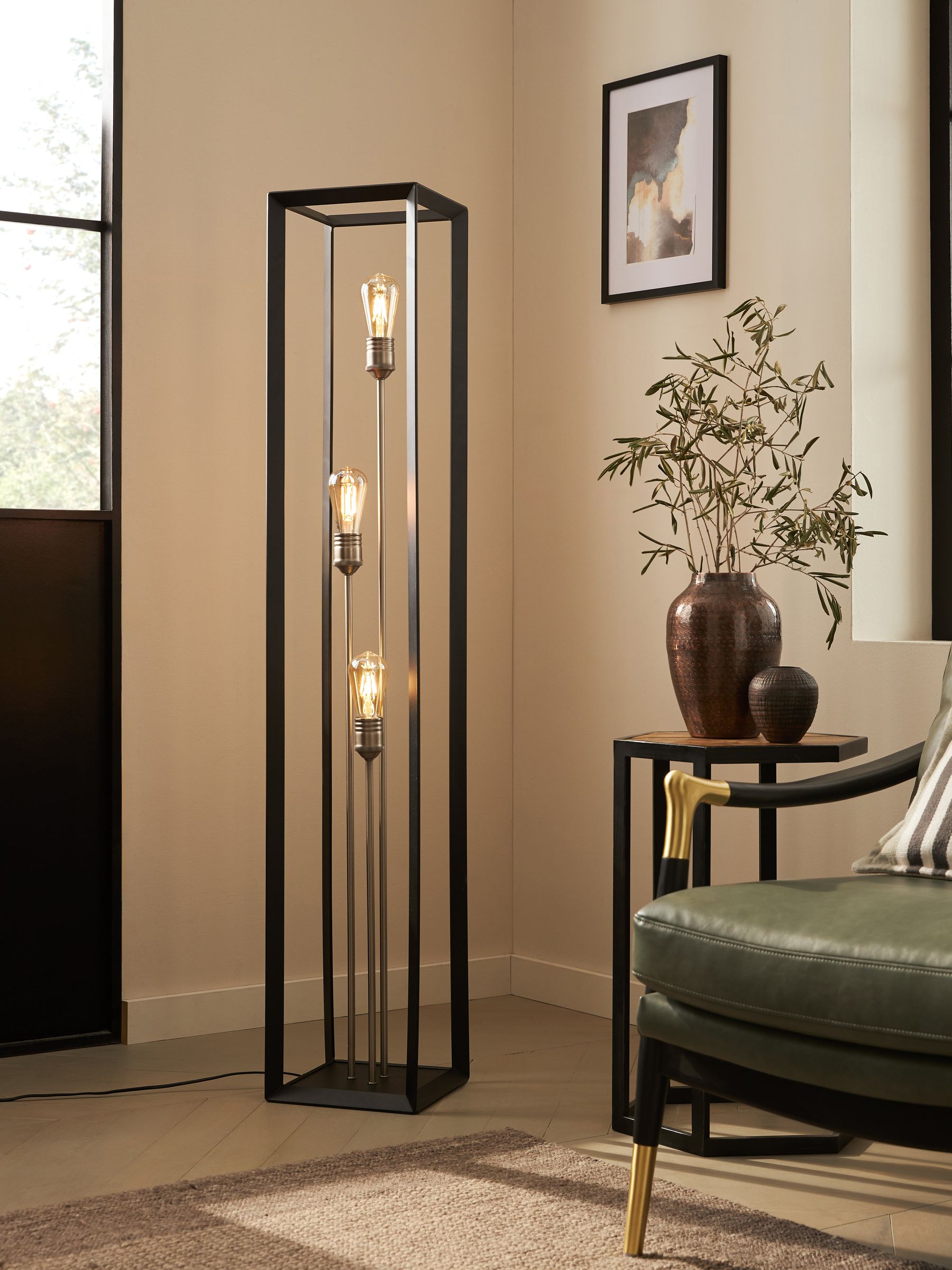 Buy Black Brooklyn 3 Light Floor Lamp from Next Ireland