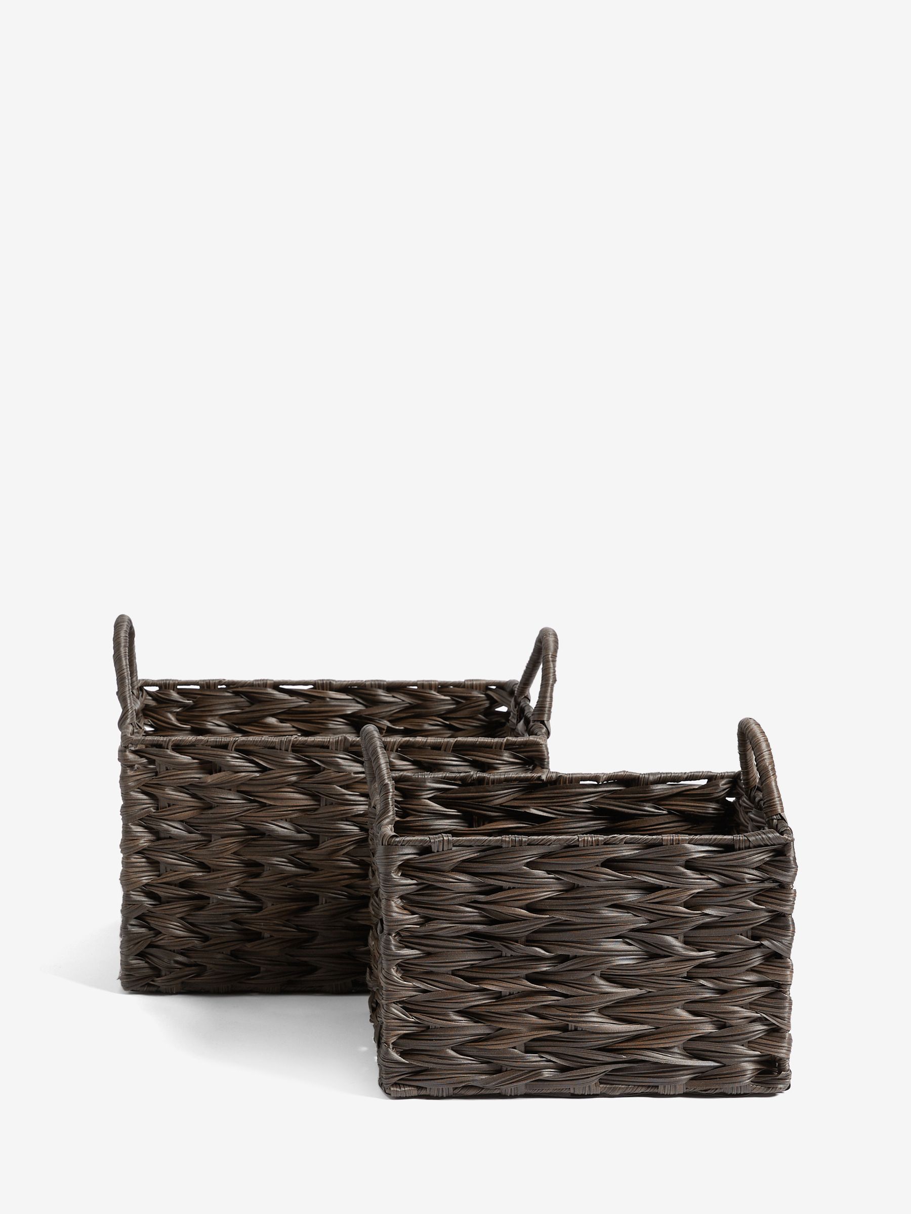 Buy Dark Natural Plastic Wicker Set of 2 Storage Basket from Next Ireland