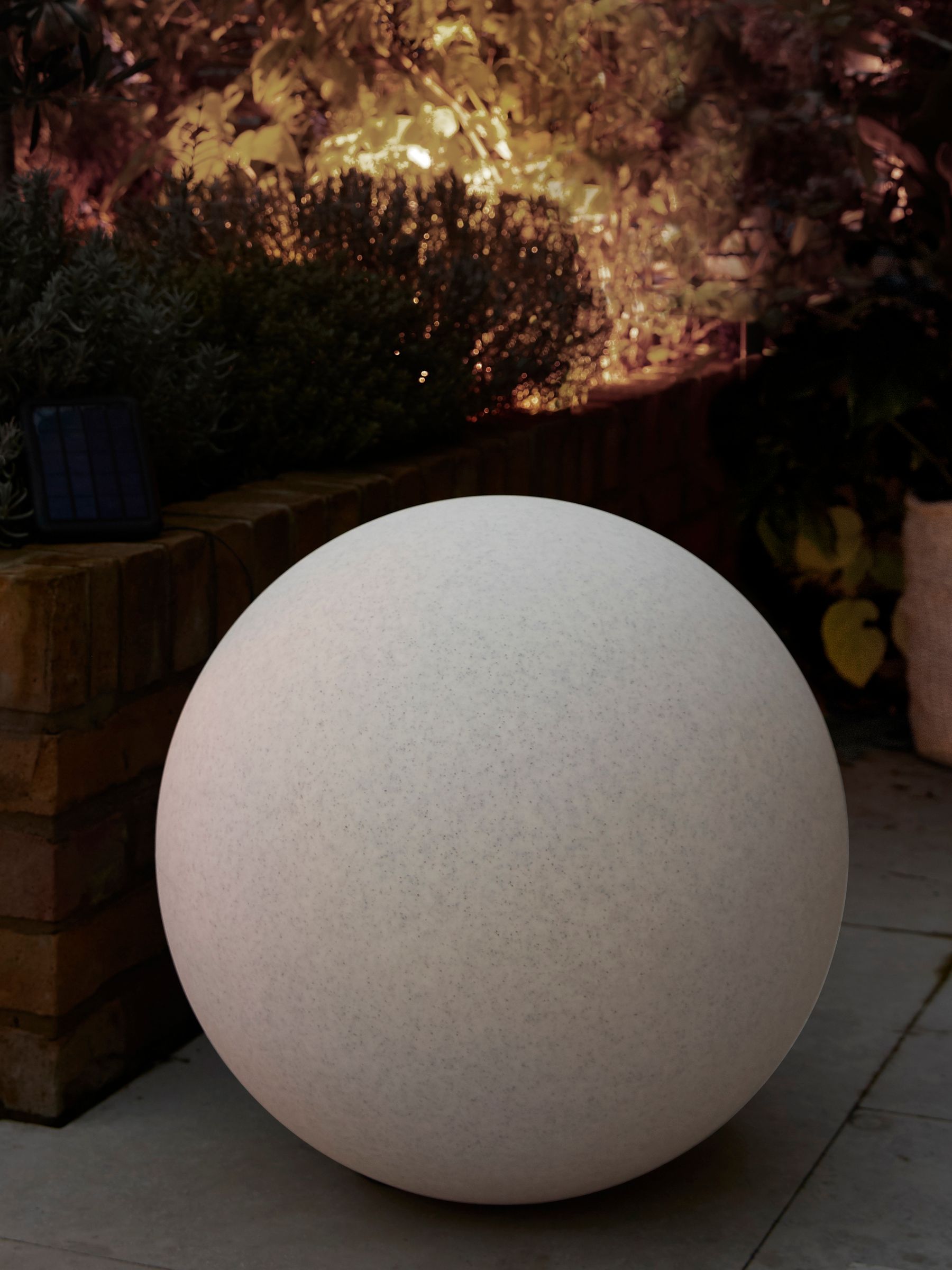Buy Grey Concrete Effect Solar Outdoor Light Sphere from the Next UK ...