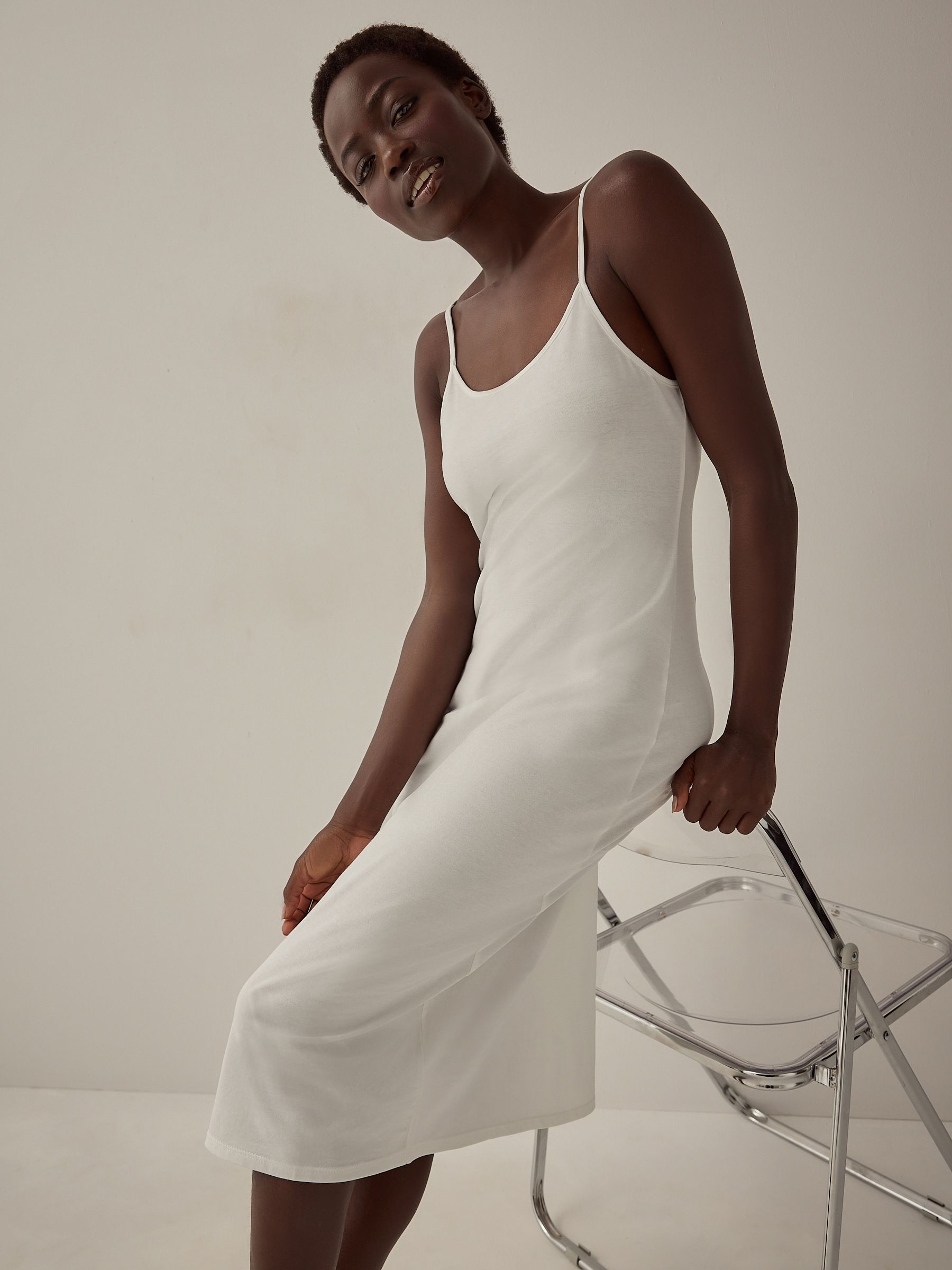 Buy Black/White Long Naturally Cooling Cotton Slips 2 Pack from the ...