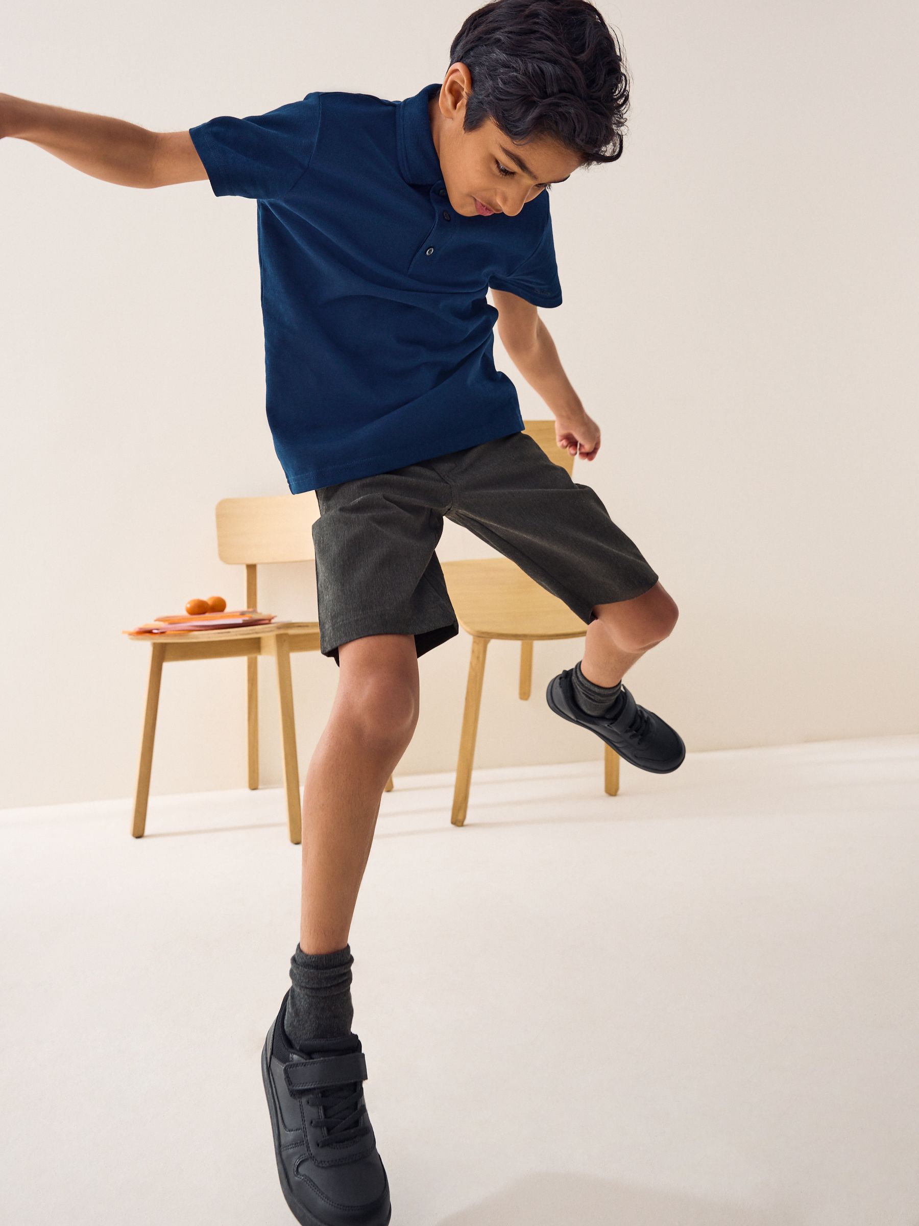 Buy Grey Single Flat Front School Shorts (3-14yrs) from the Next UK ...