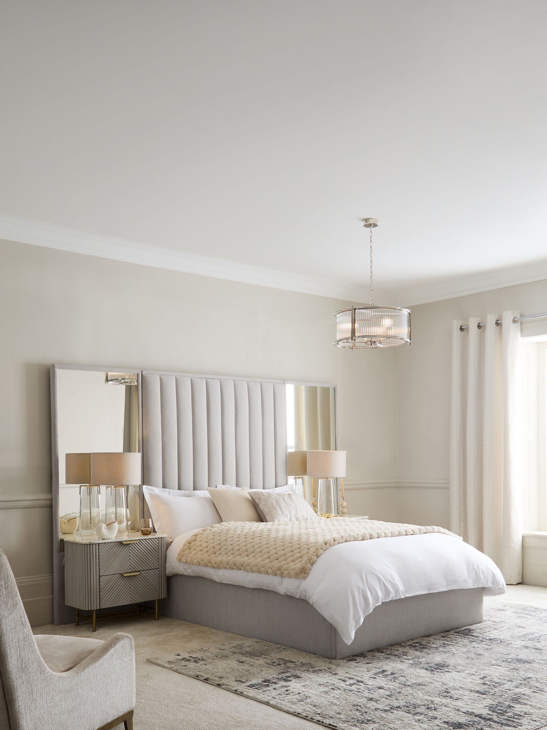 Buy Contemporary Blend Light Natural Cerys Upholstered Hotel Bed Frame ...