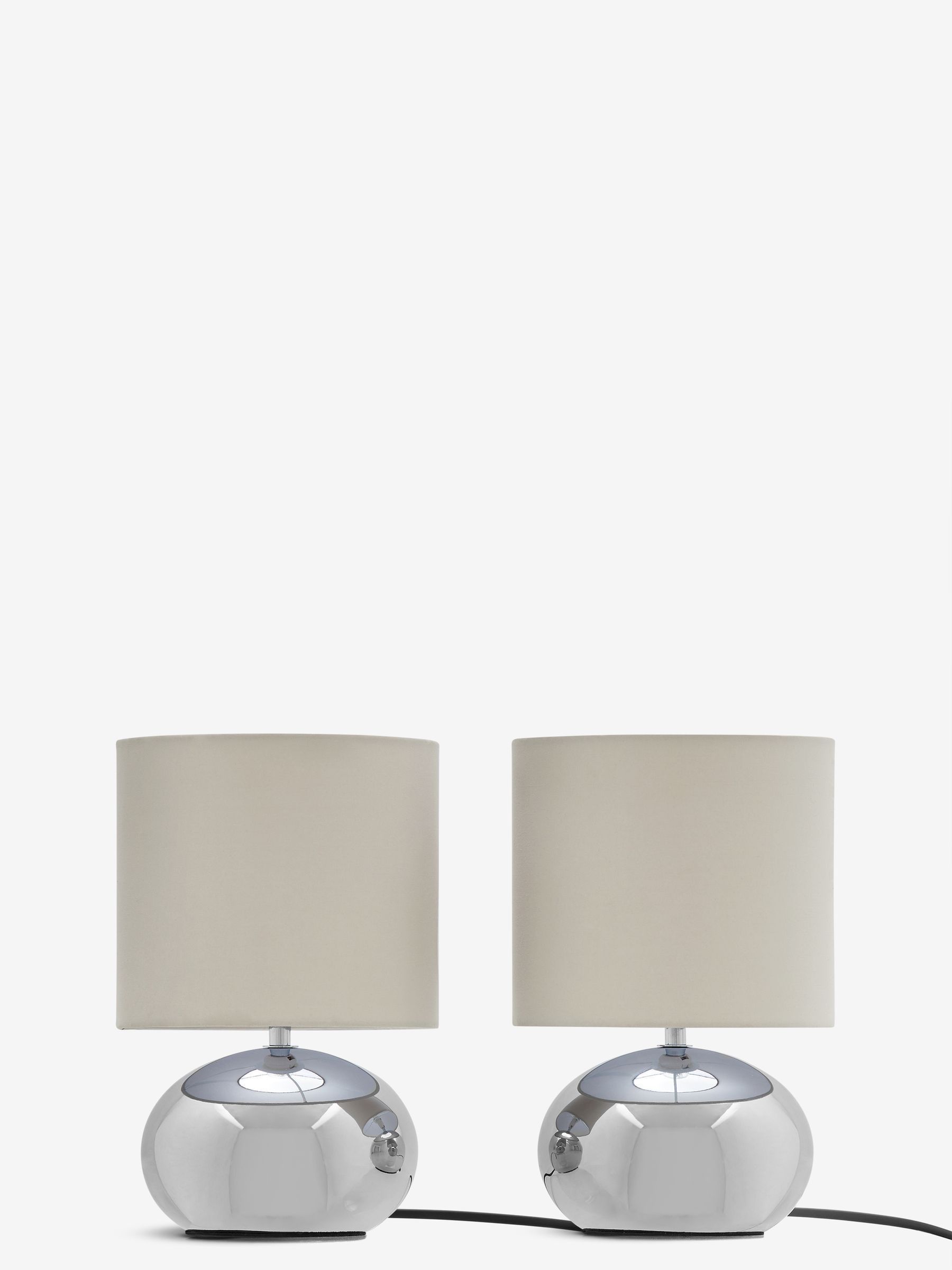 Buy Chrome Pebble Twin Pack Table Lamp from the Next UK online shop