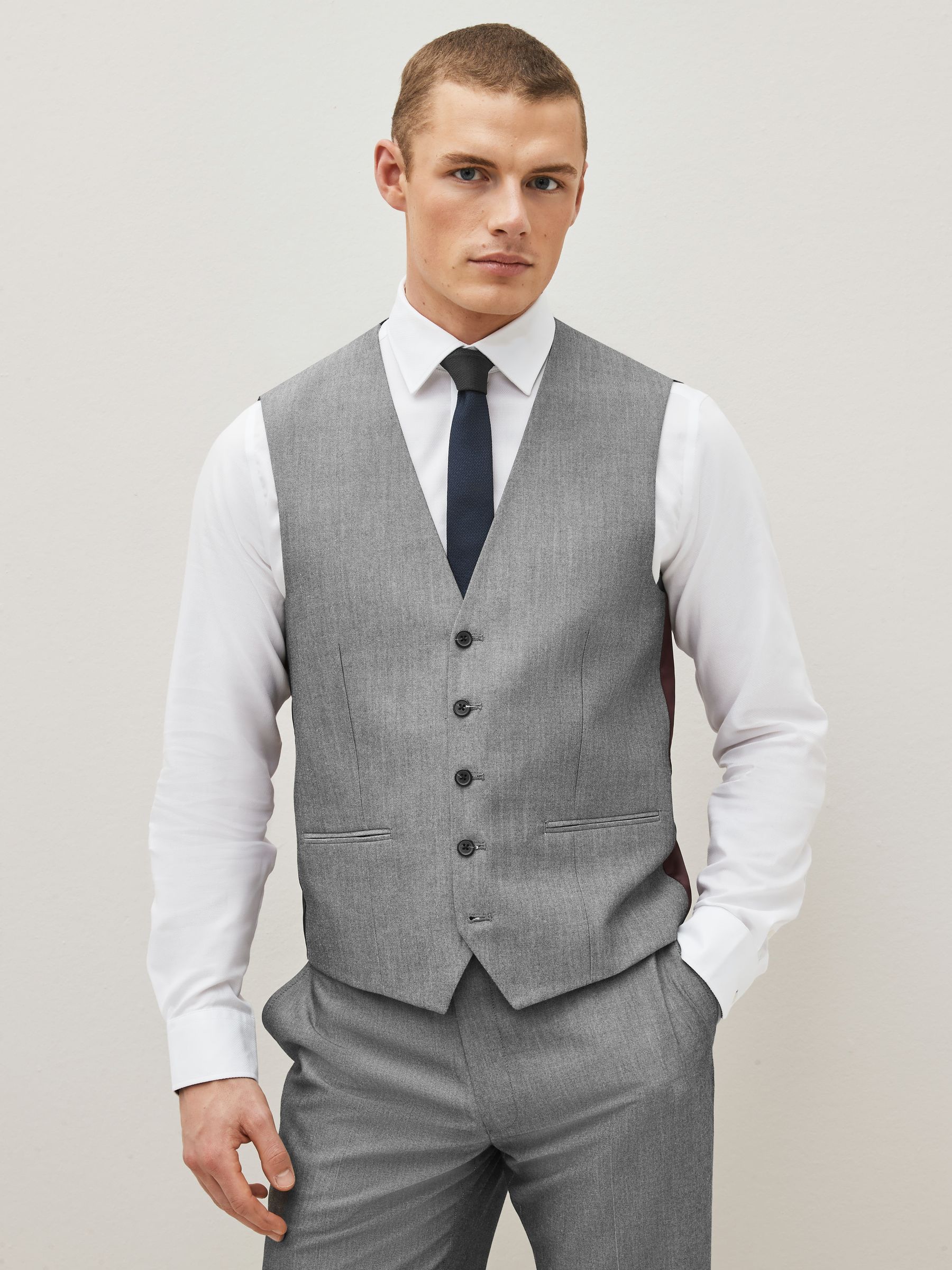 Buy Light Grey Regular Fit Waistcoat from the Next UK online shop
