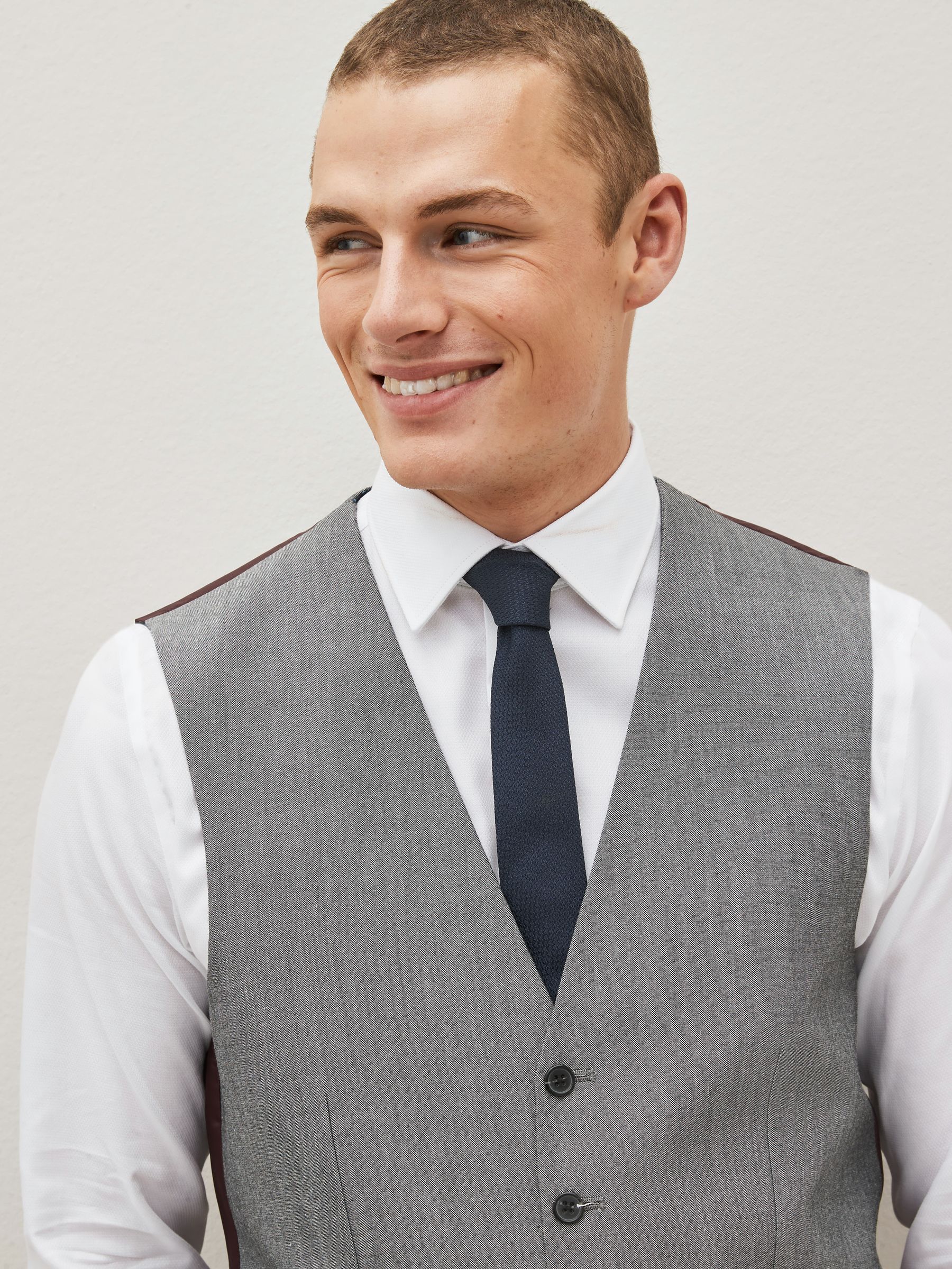 Buy Light Grey Regular Fit Waistcoat from Next Bahrain