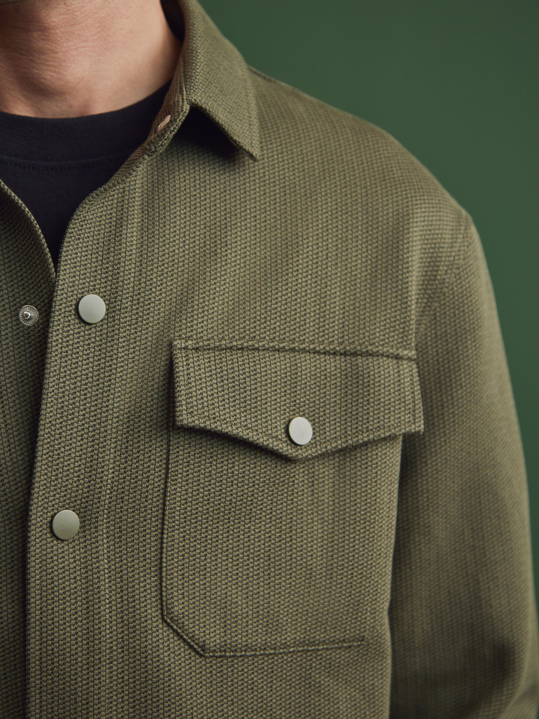 Buy Khaki Green Popper Shacket from the Next UK online shop