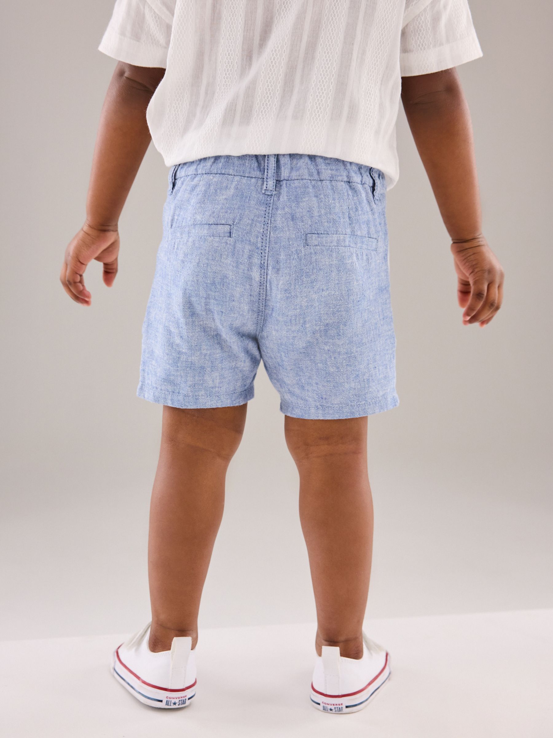 Buy Chambray Blue Linen Blend Chino Shorts (3mths-7yrs) from Next USA