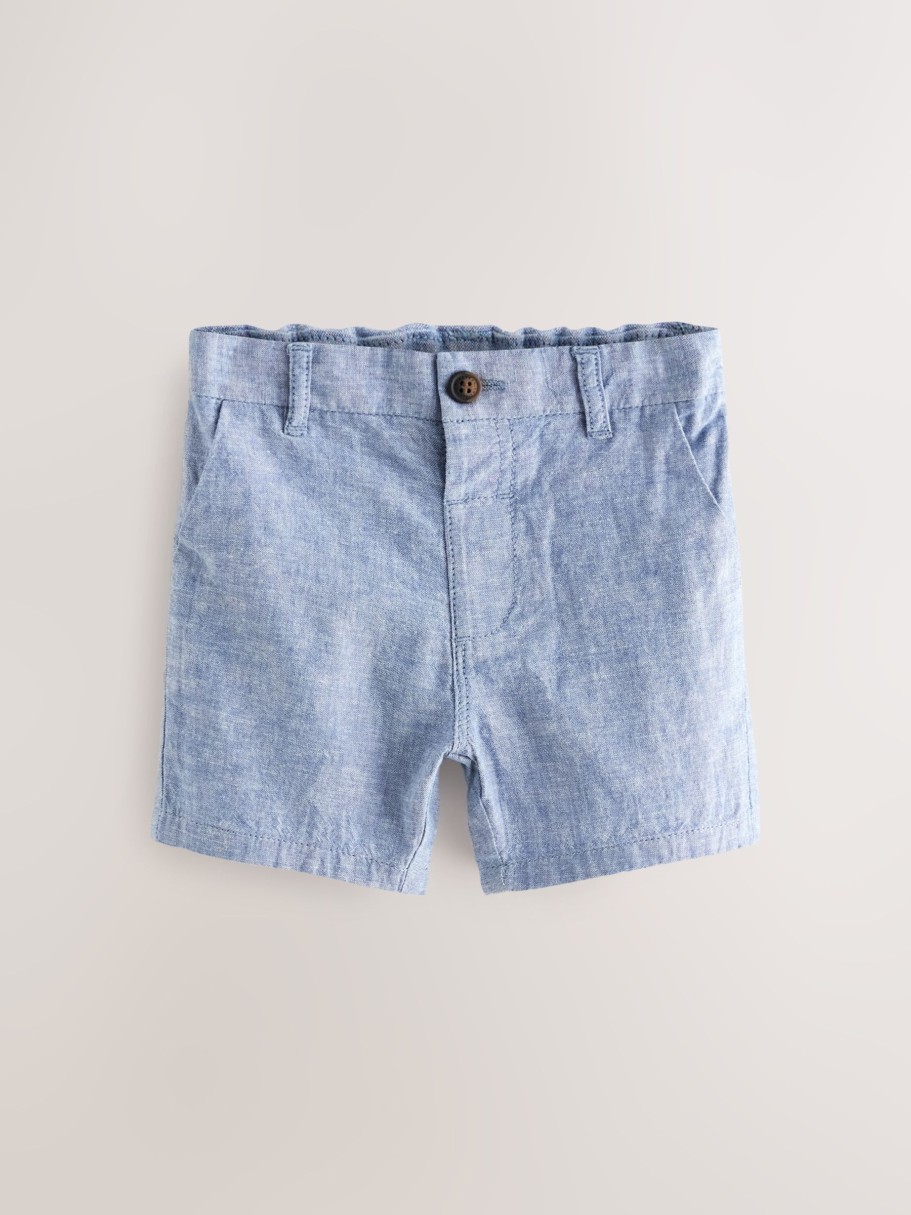 Buy Chambray Blue Linen Blend Chino Shorts (3mths-7yrs) from the Next ...