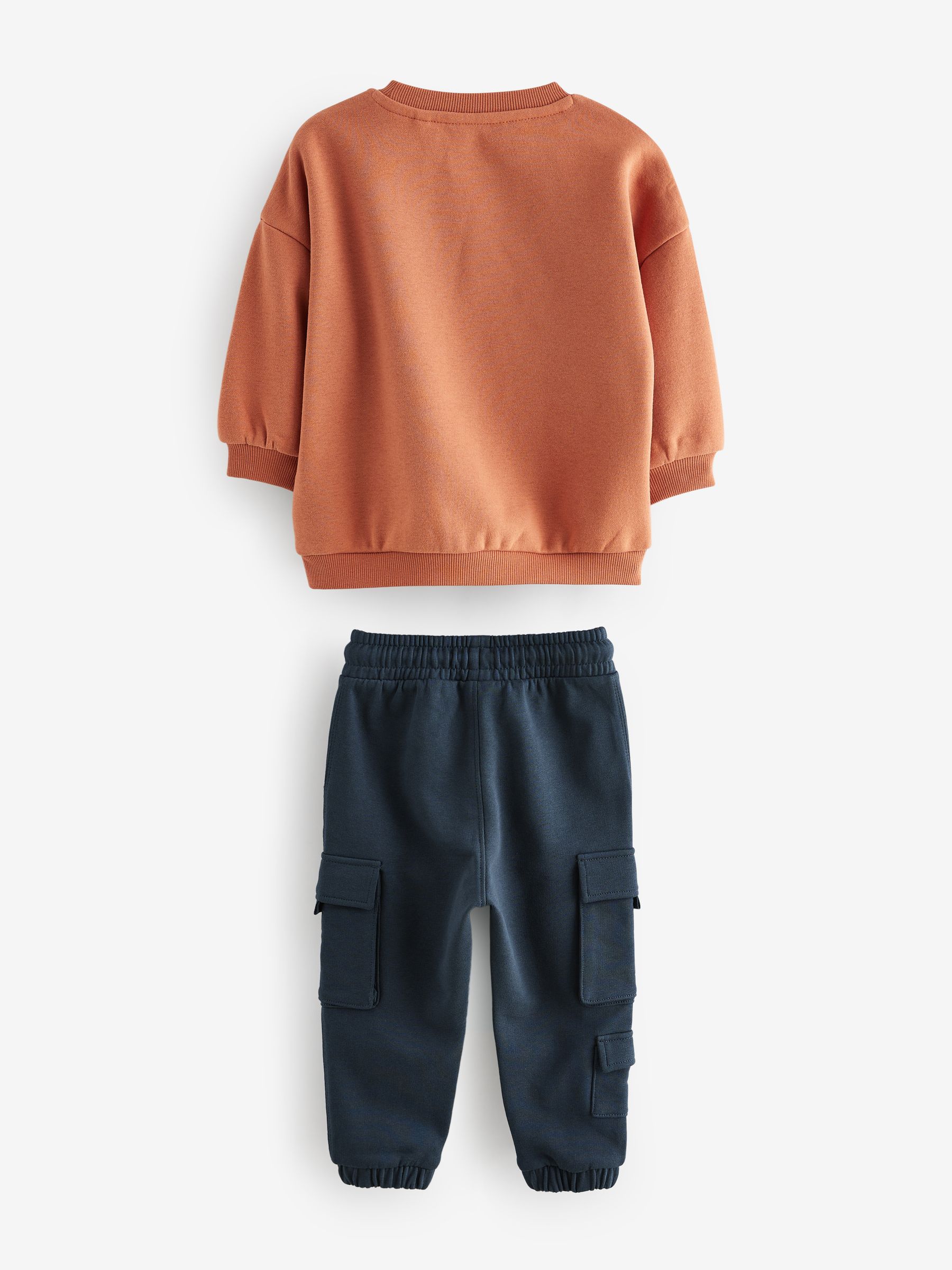 Buy Rust Brown Happy Sweatshirt and Utility Joggers 2 Piece Set (3mths ...
