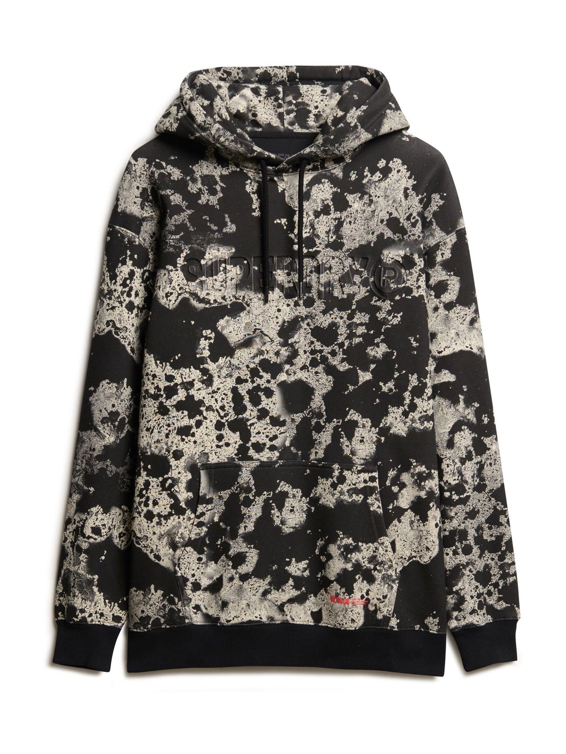Buy Superdry Texture Print Black Utility Camo Logo Loose Hoodie from ...