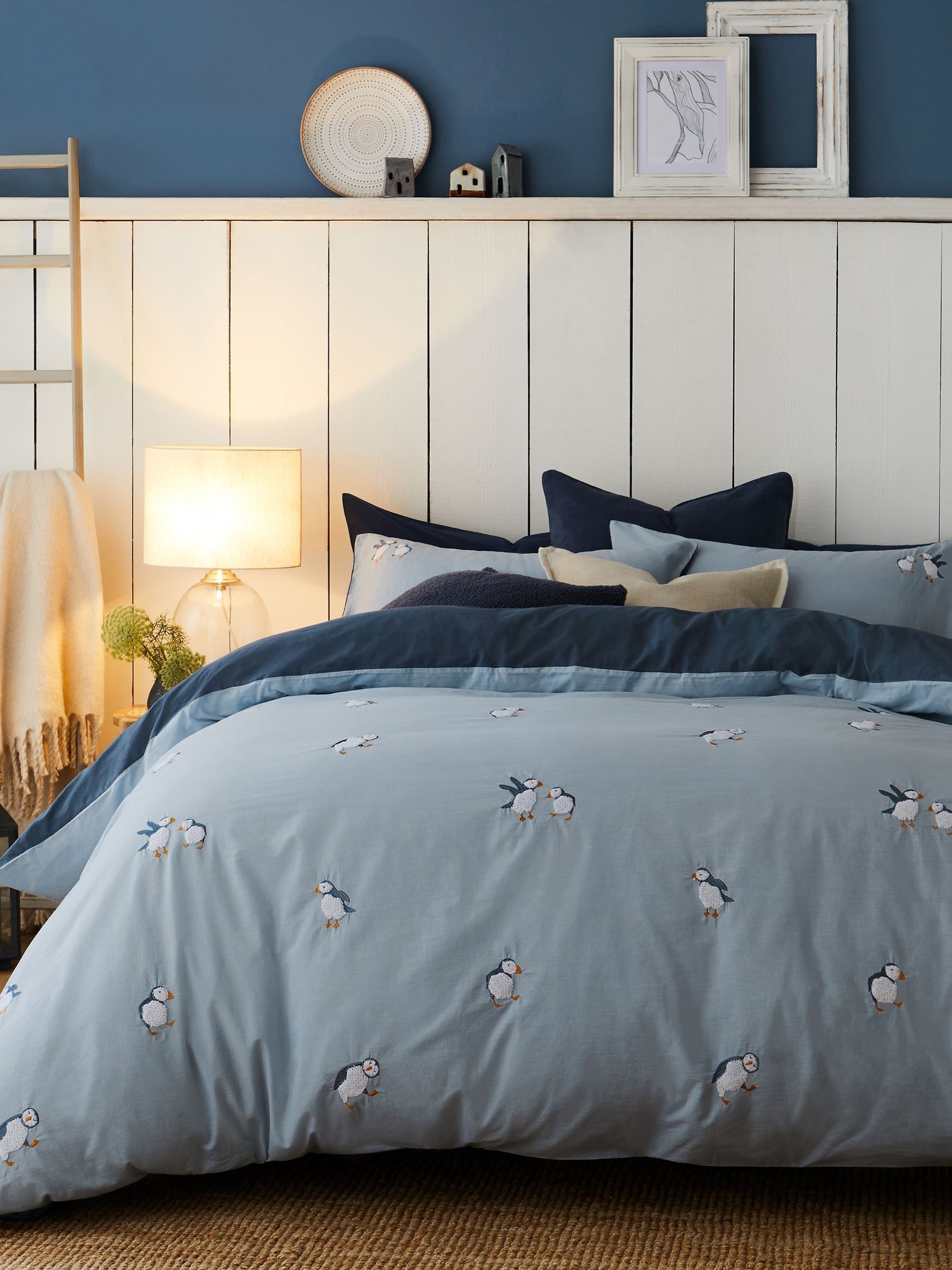 Buy Blue Tufted Puffin 100% Cotton Duvet Cover and Pillowcase Set from ...