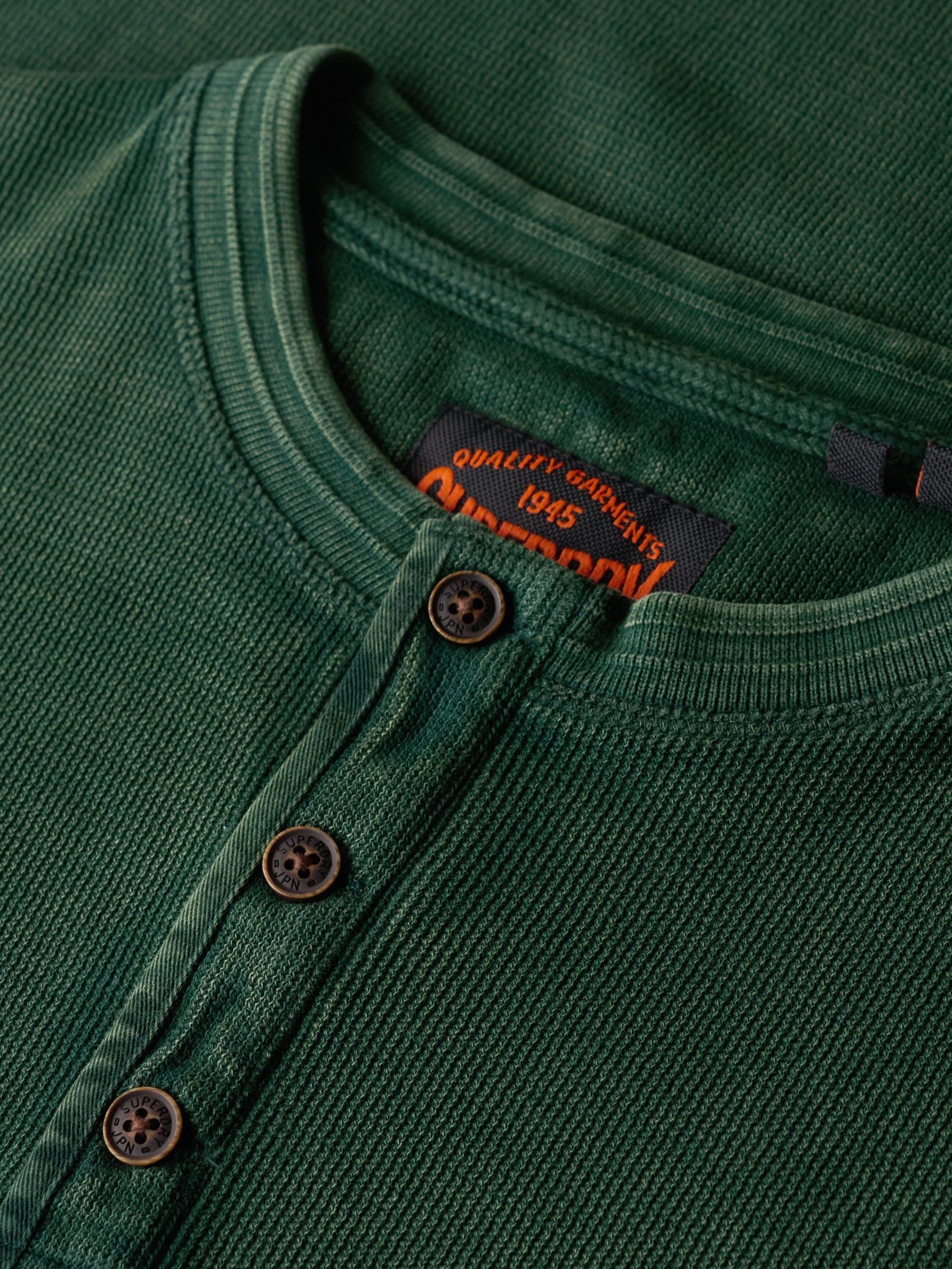 Buy Superdry Enamel Green 100% Cotton Vintage Textured Grandad Top from ...