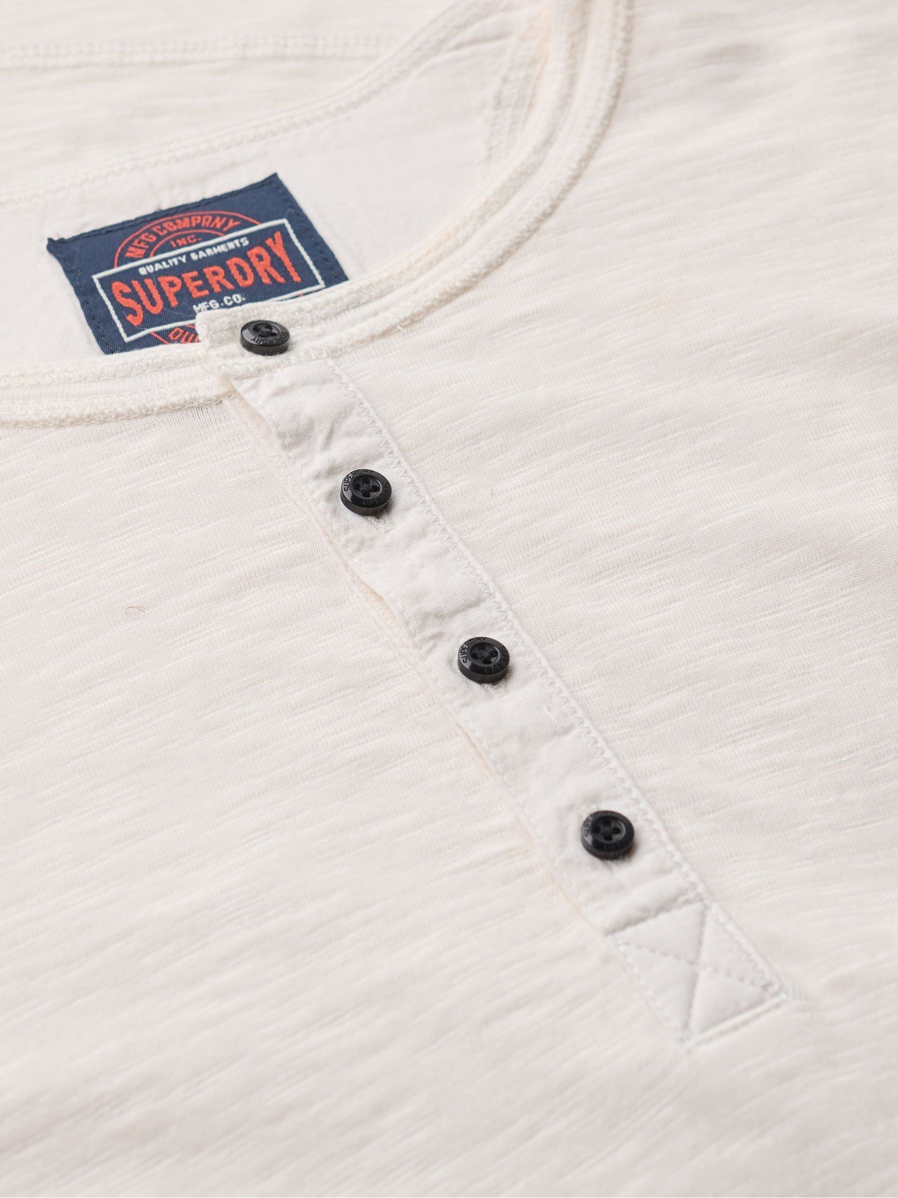 Buy Superdry White 100% Cotton Slub Long Sleeve Jersey Grandad Top from ...