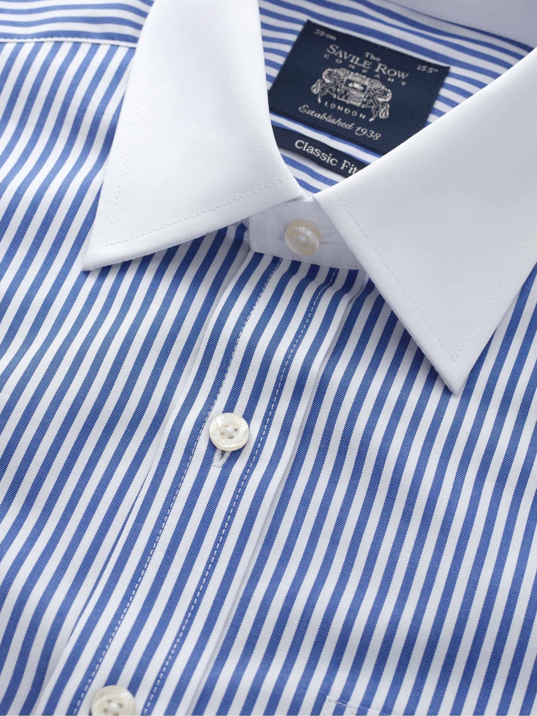 Buy Savile Row Company Classic Fit Blue Savile Row Co Stripe Double ...