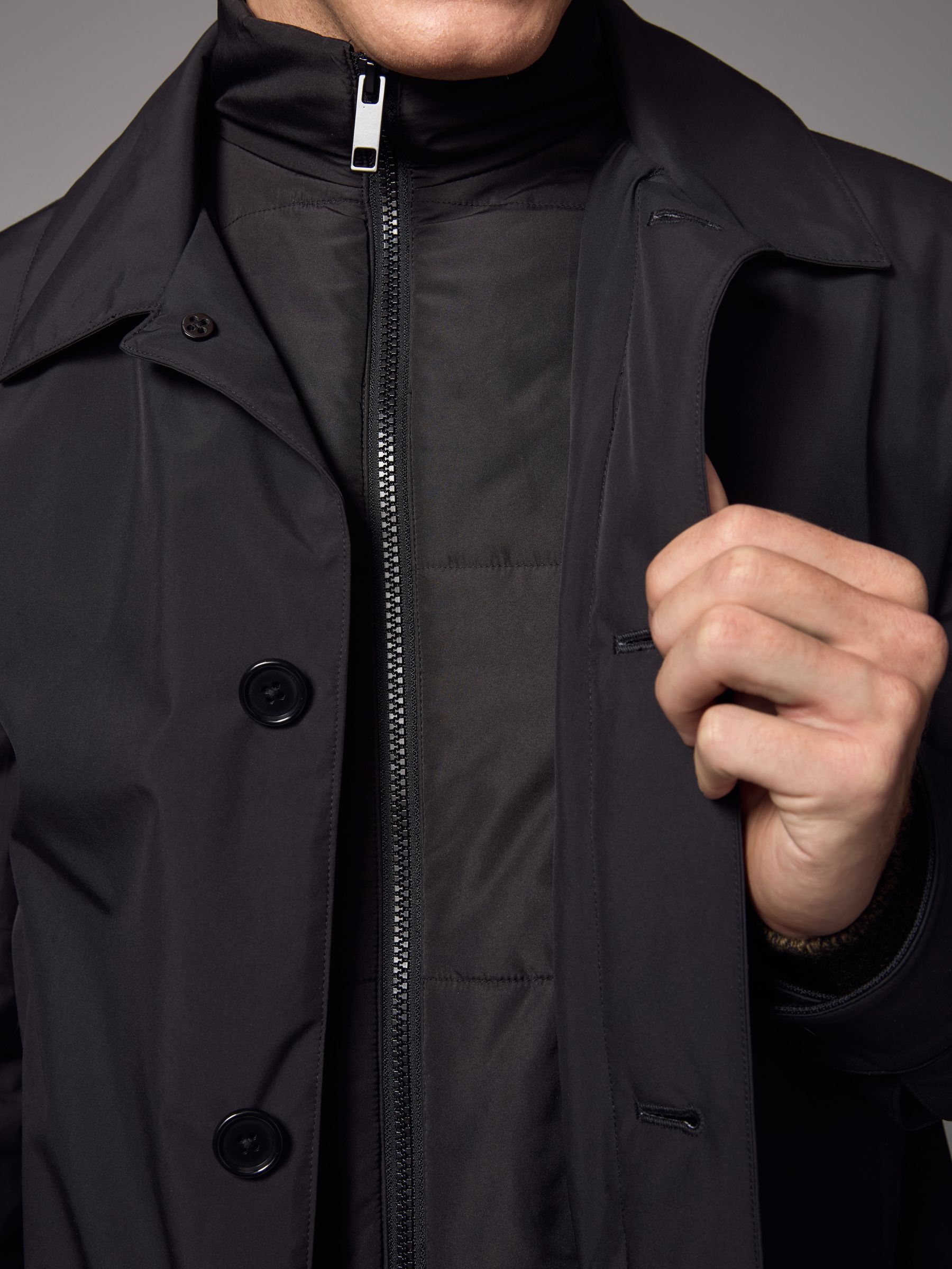 Buy Black Shower Resistant Padded Funnel Neck Coat from the Next UK ...