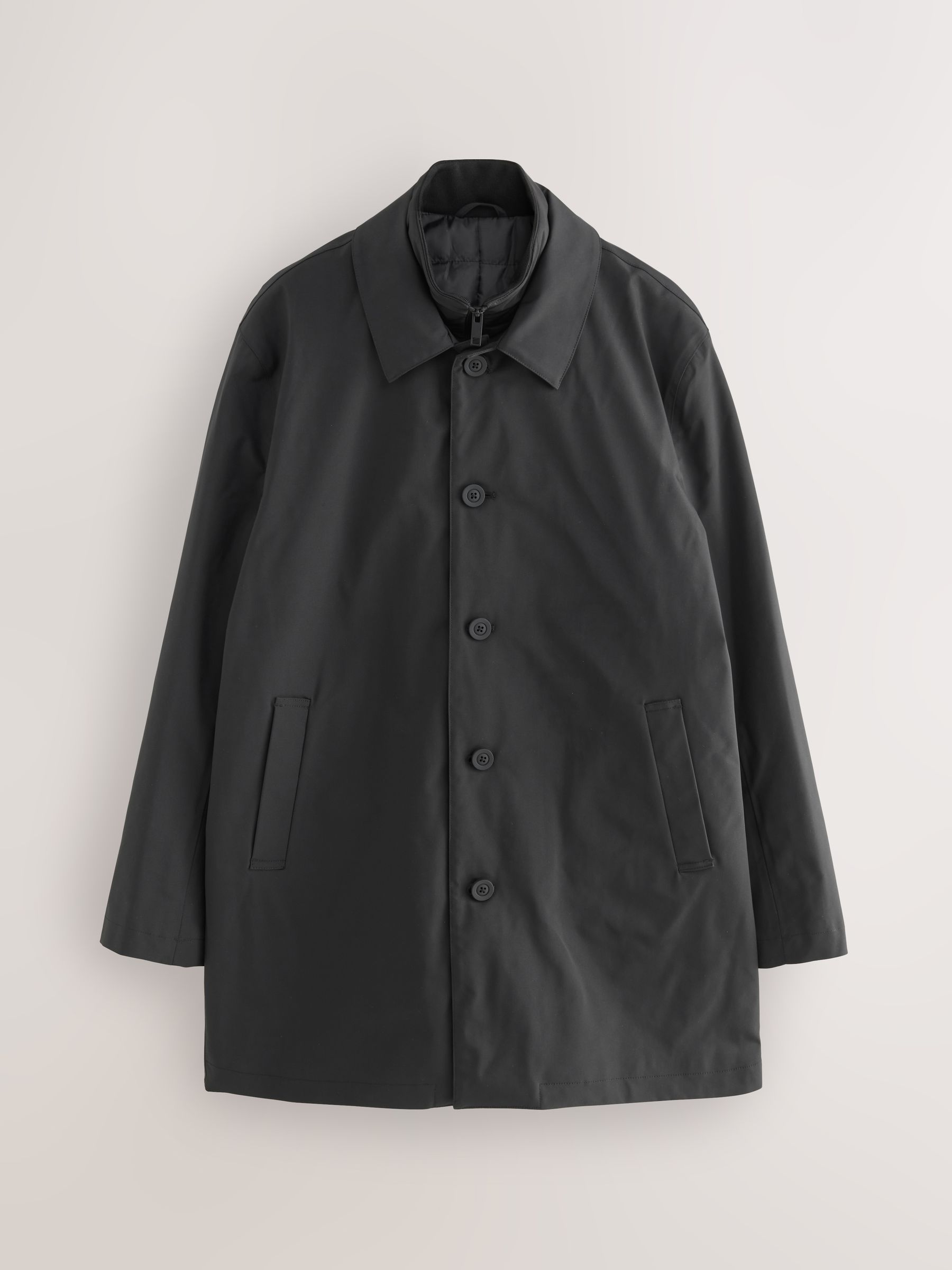 Buy Black Shower Resistant Padded Funnel Neck Coat from the Next UK ...