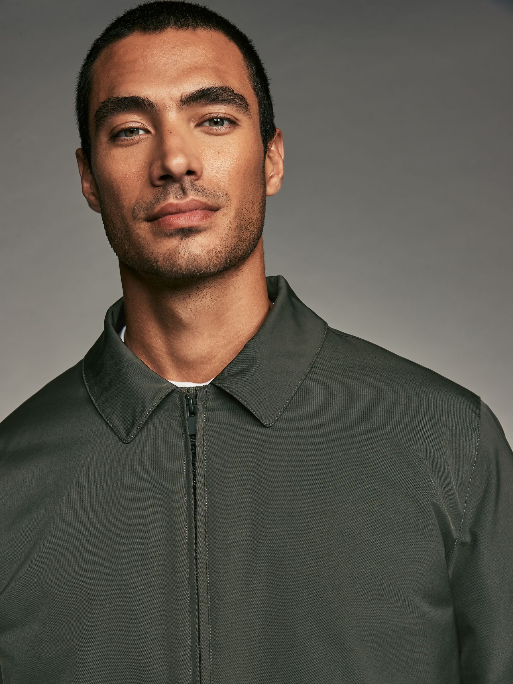 Buy Khaki Green Shower Resistant Padded Harrington Jacket from Next Ireland