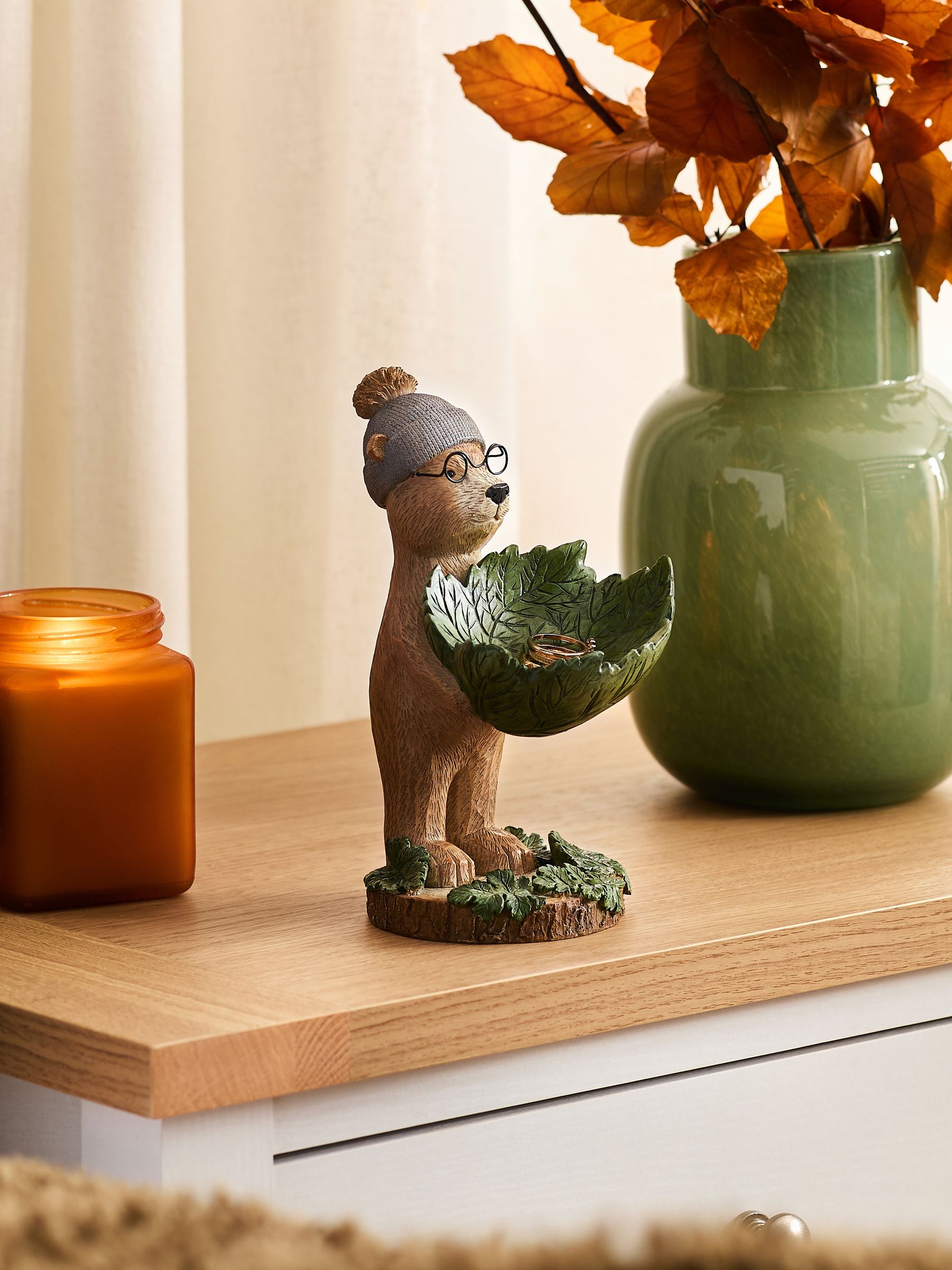 Buy Natural Bertie Bear Leaf Trinket Ornaments Dish from the Next UK ...