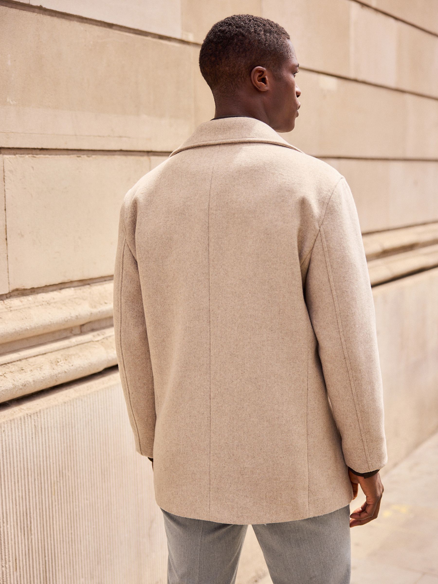 Buy Neutral Regular Fit N.Premium Soft Touch Peacoat with Wool from the ...