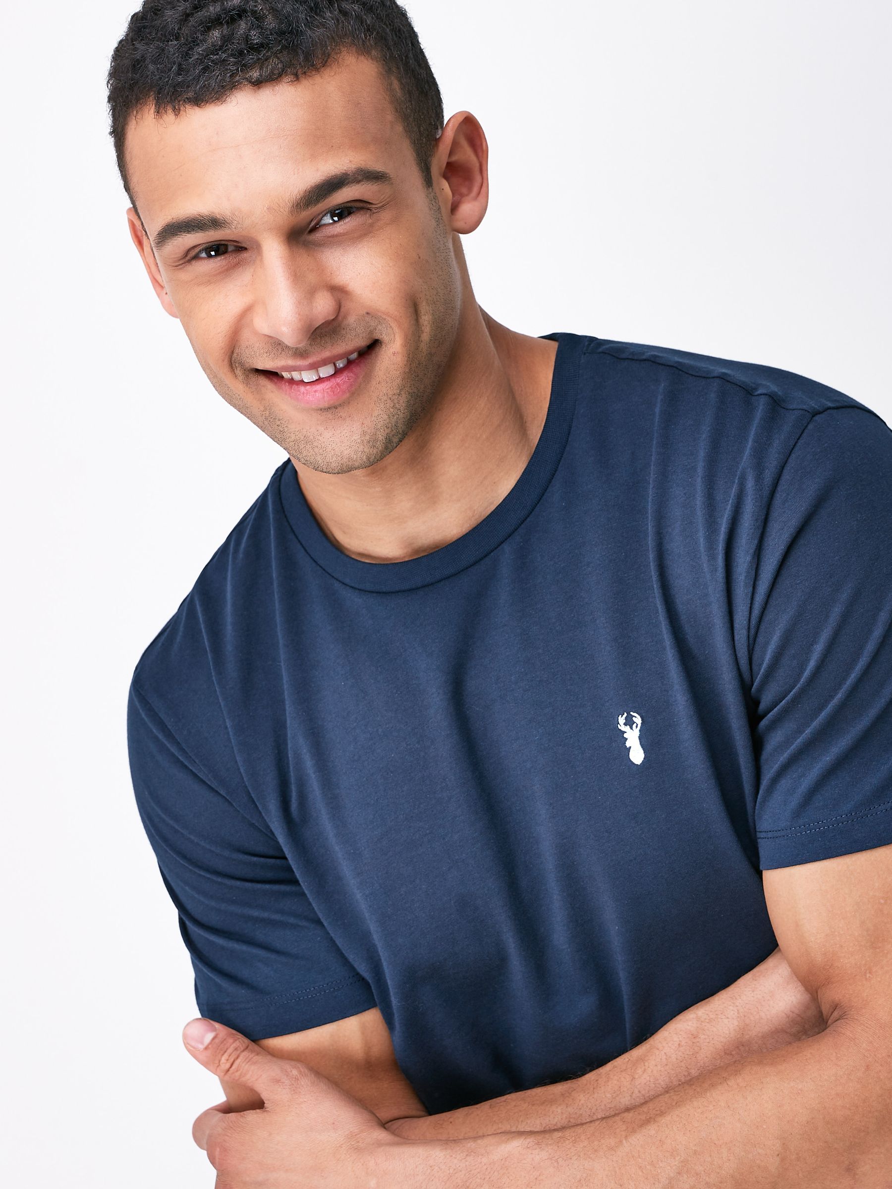 Buy Navy Blue Regular Fit Stag T-Shirt from the Next UK online shop