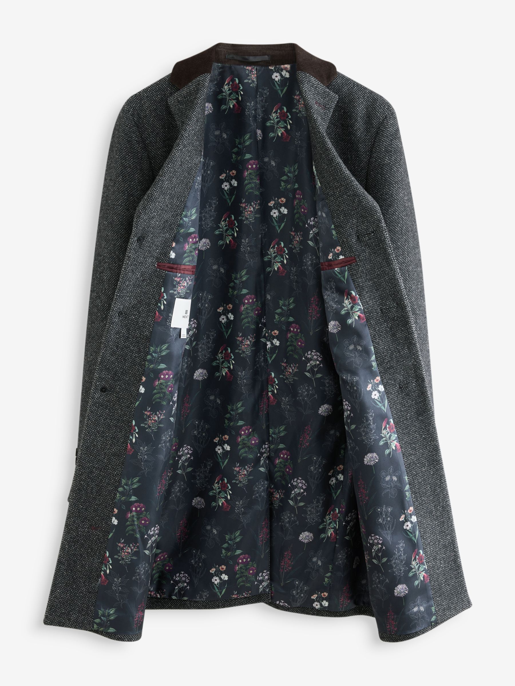 Buy Grey Wool Rich Epsom Coat with Cord Collar from the Next UK online shop
