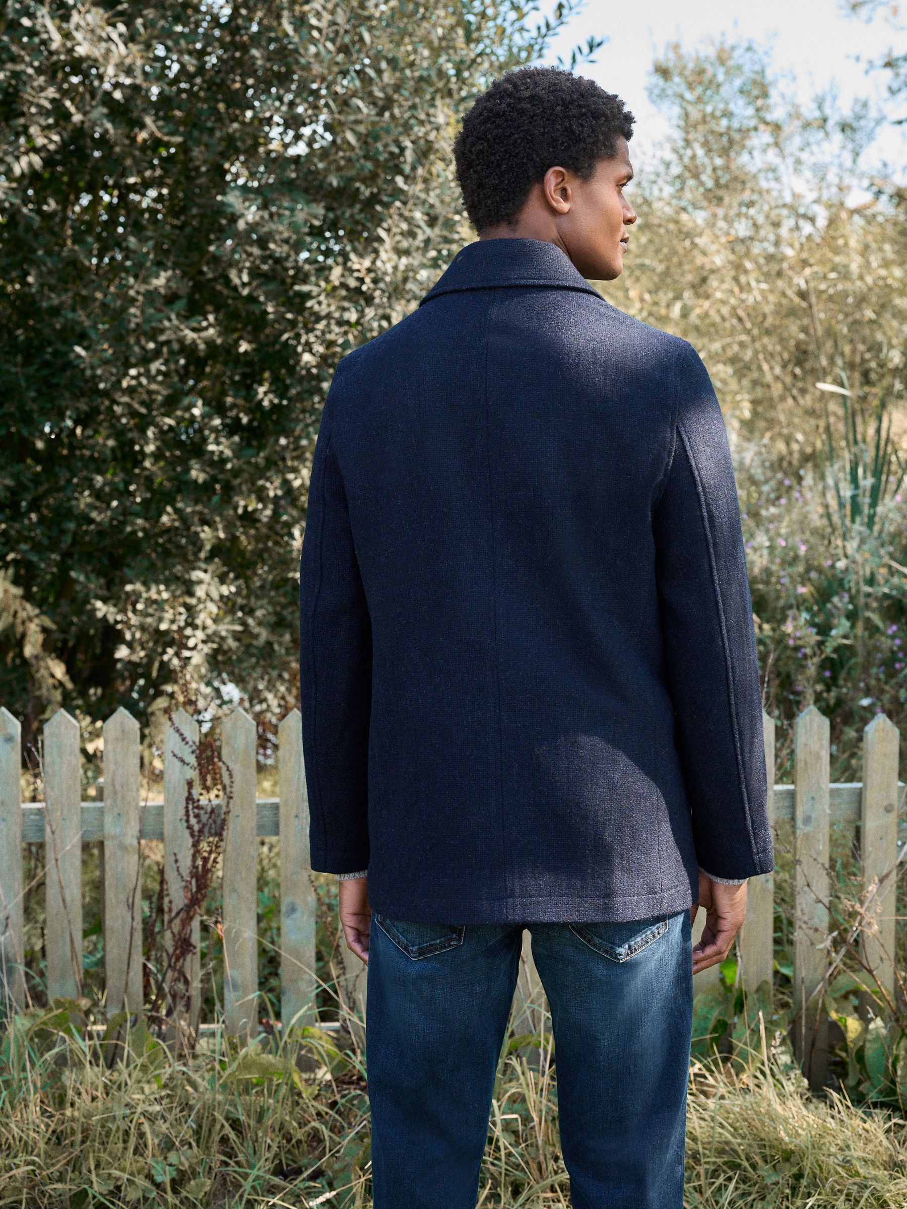 Buy Navy Blue Signature 100% Wool Pea Coat from Next Australia