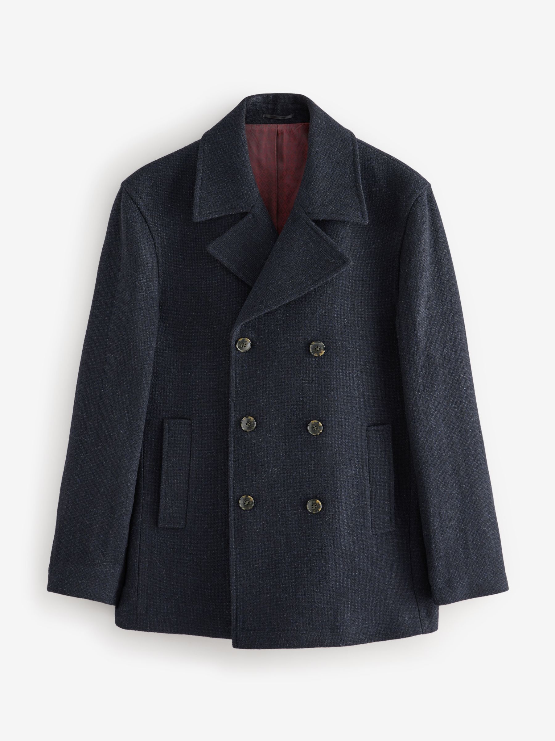Buy Navy Blue Signature 100% Wool Pea Coat from the Next UK online shop