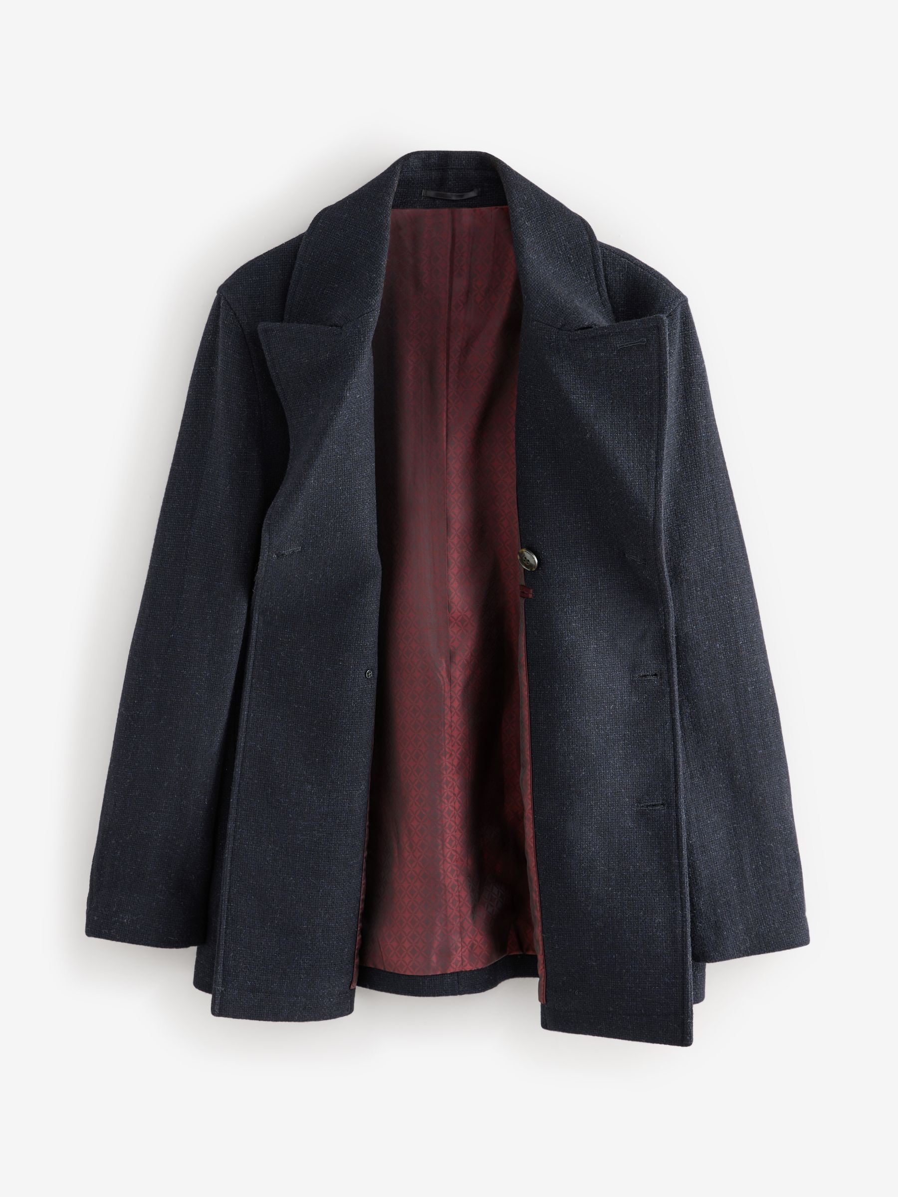 Buy Navy Blue Signature 100% Wool Pea Coat from Next Australia