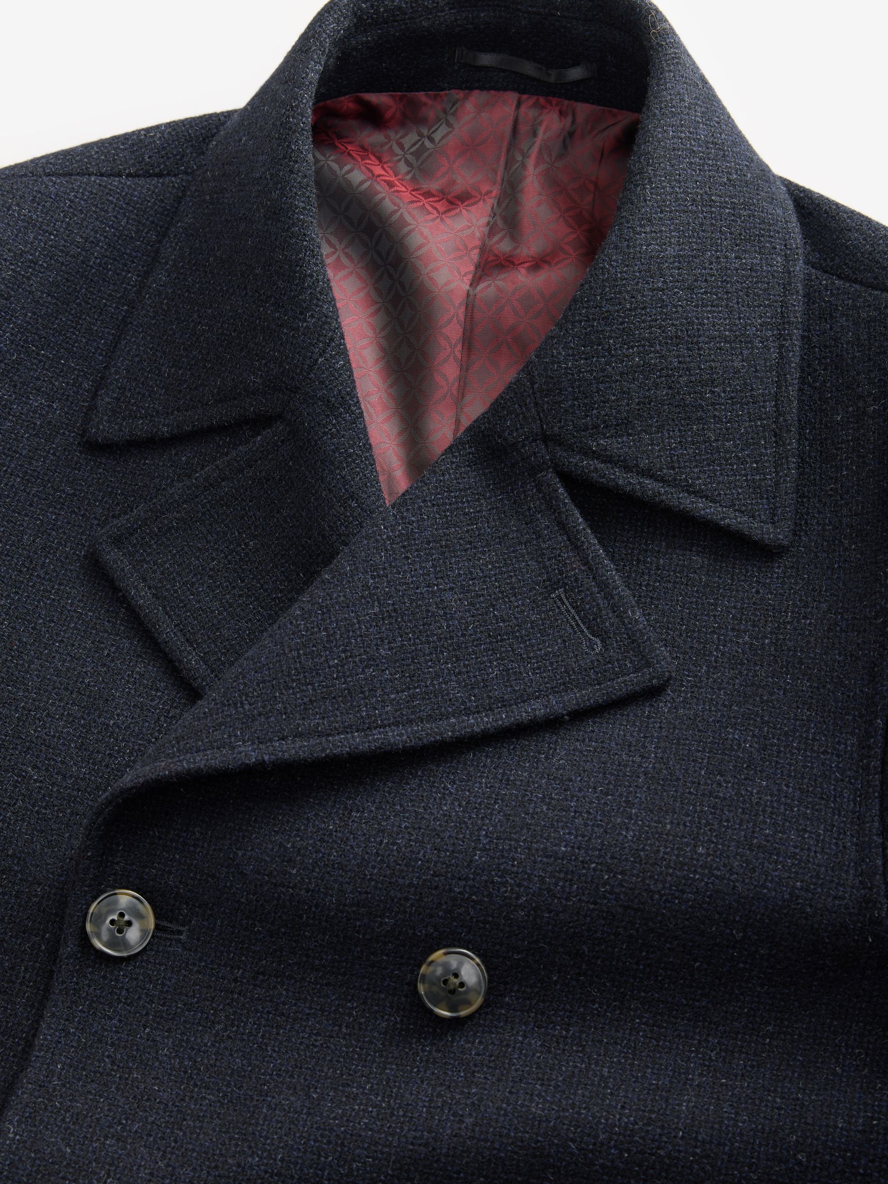 Buy Navy Blue Signature 100% Wool Pea Coat from Next Australia