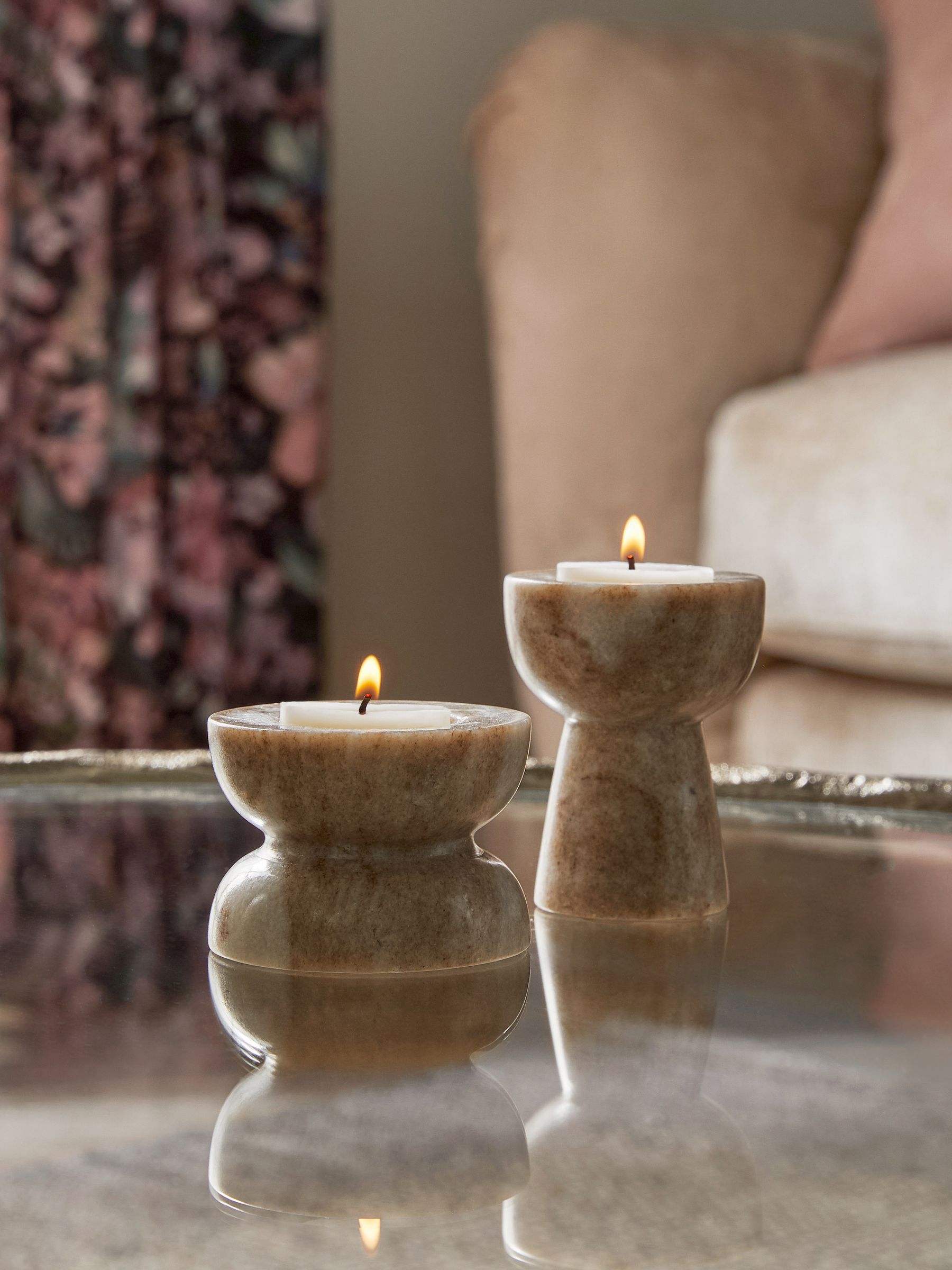 Buy Grey N. Premium Marble Tea Light Candle Holders from the Next UK ...