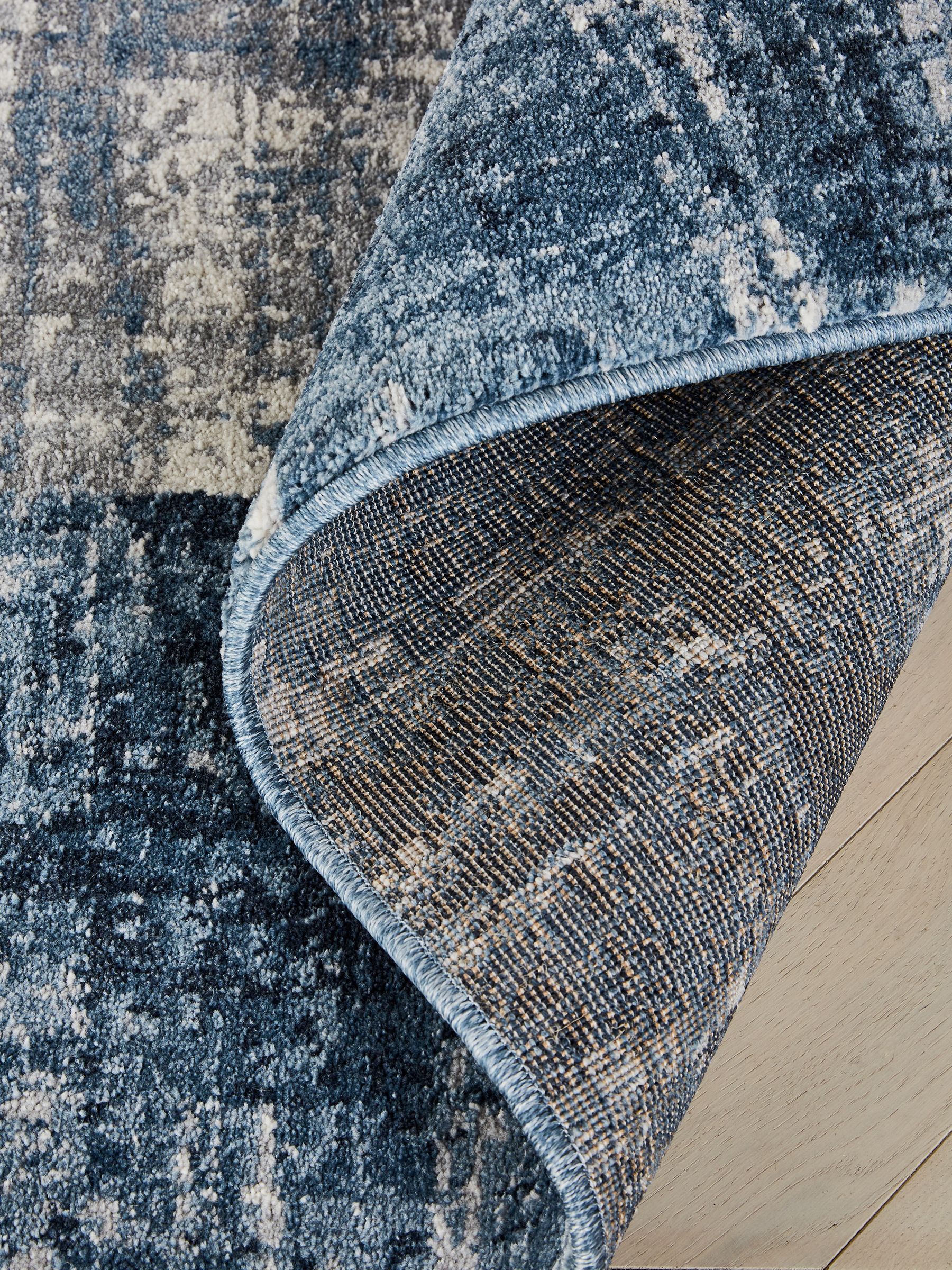 Buy Navy Blue Textured Border Rug from the Next UK online shop