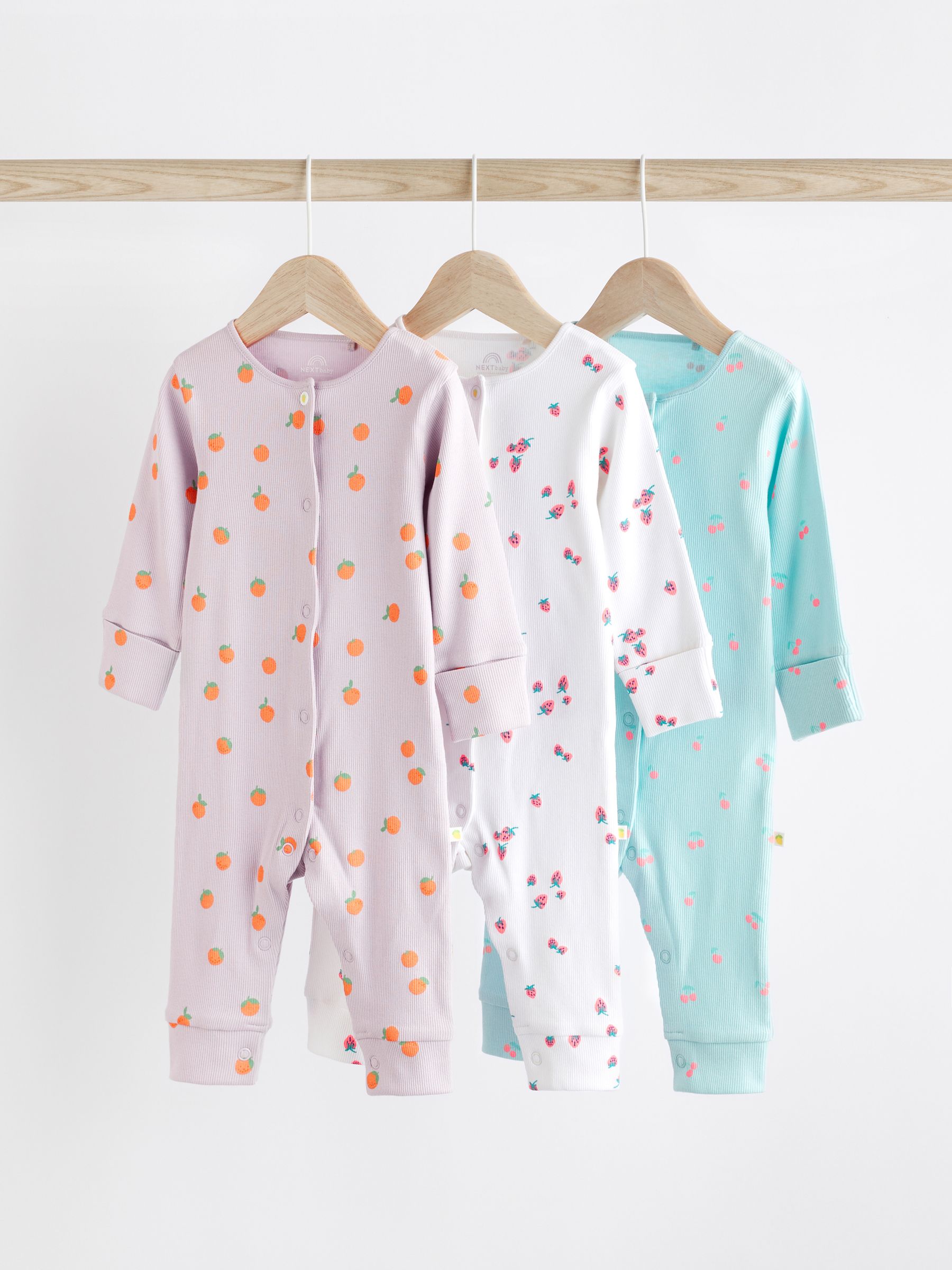 Buy Multi Fruit Print Baby Footless Sleepsuits 3 Pack (0mths-3yrs) from ...