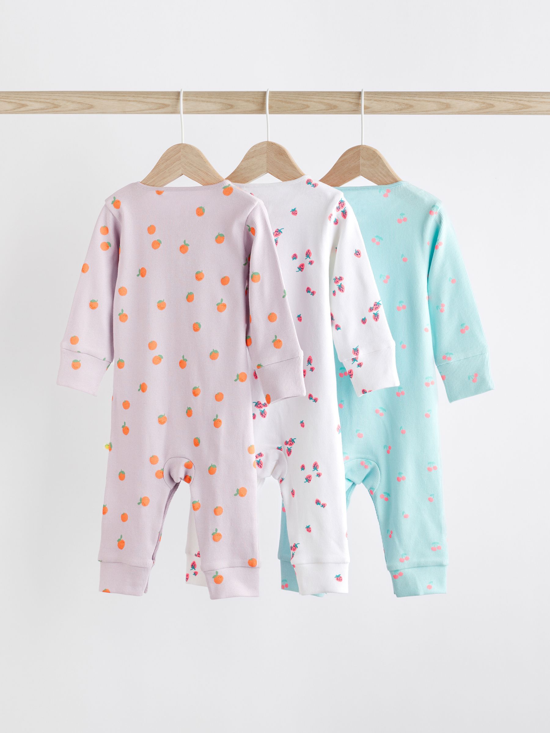 Buy Multi Fruit Print Baby Footless Sleepsuits 3 Pack (0mths-3yrs) from ...