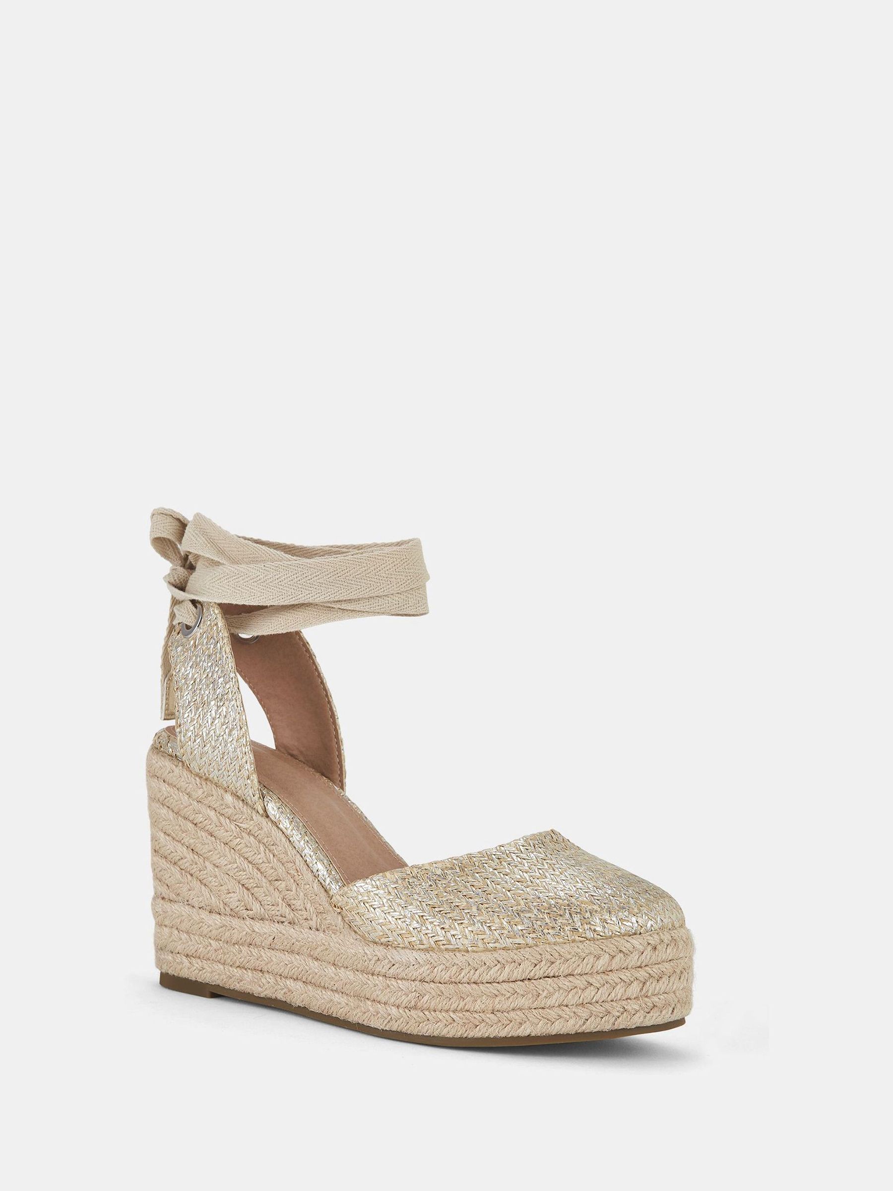 Buy Novo Gold Regular Fit Buenos Aries Closed Toe Espadrille Wedges ...
