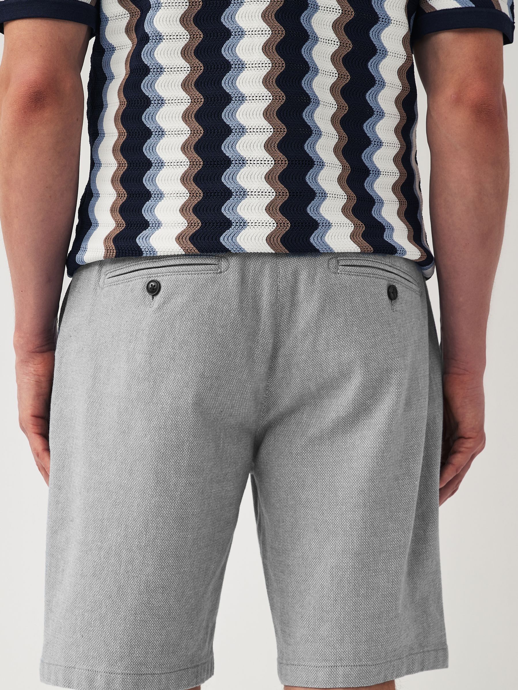 Buy Light Blue Texture Straight Fit Stretch Chinos Shorts from Next ...
