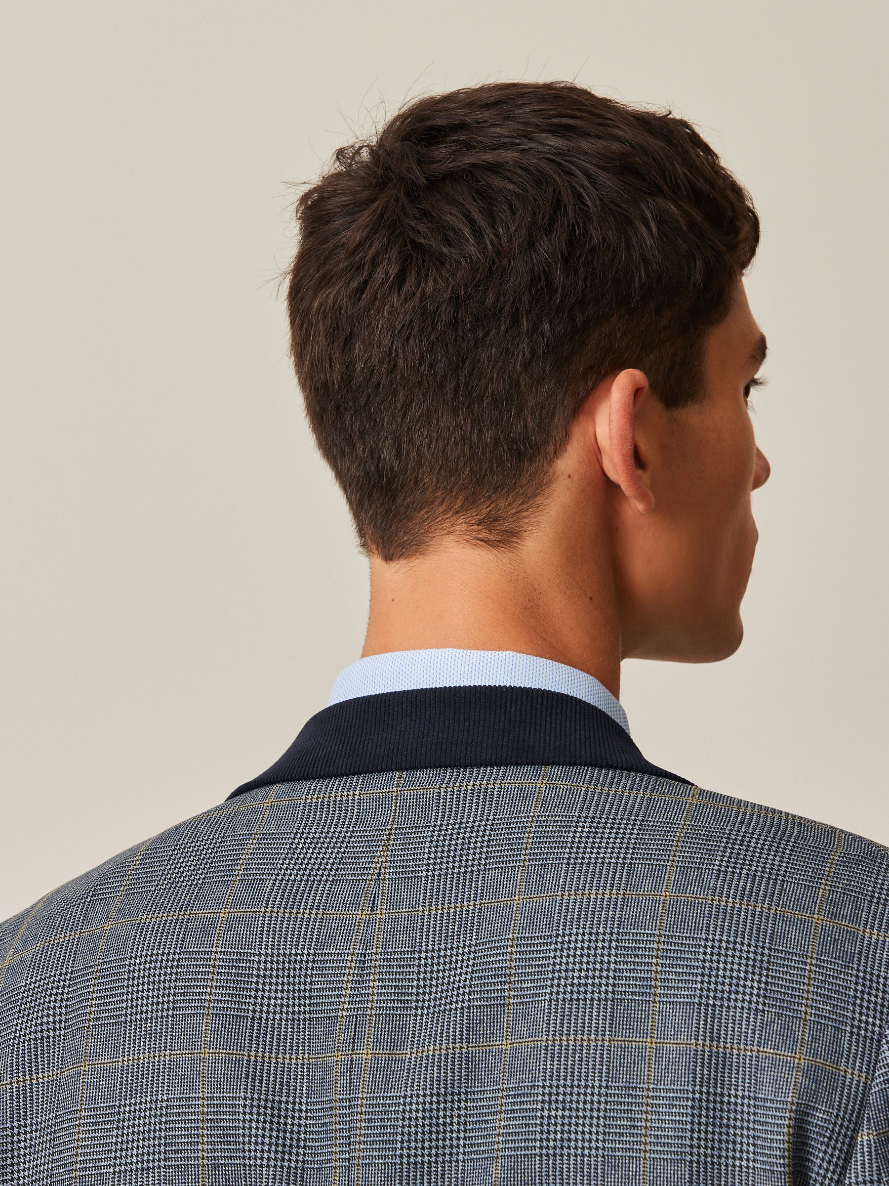 Buy Blue Slim Fit Trimmed Check Suit Jacket from Next Australia