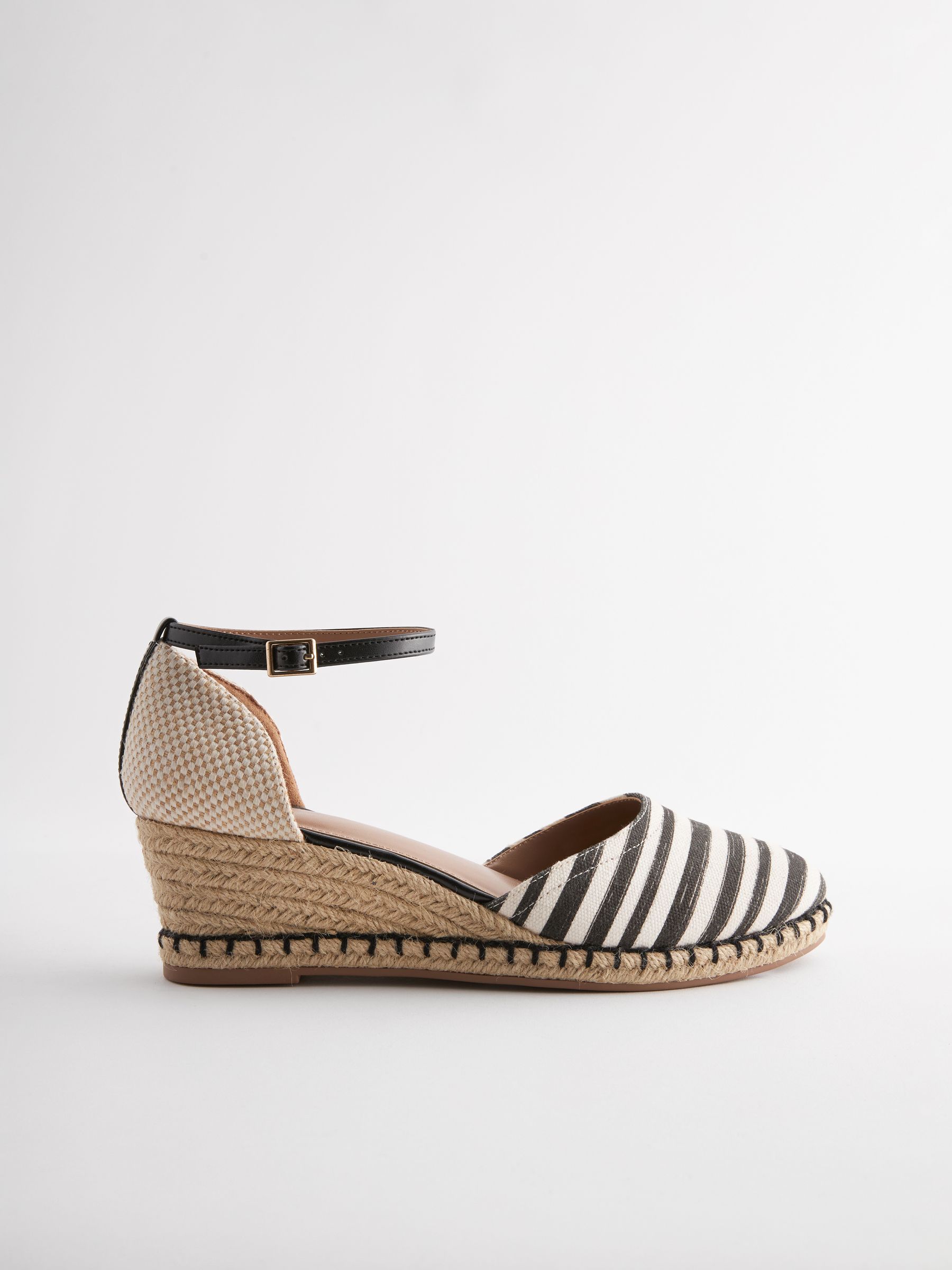 Buy Black/White Stripe Standard/Wide Fit Forever Comfort® Closed Toe ...